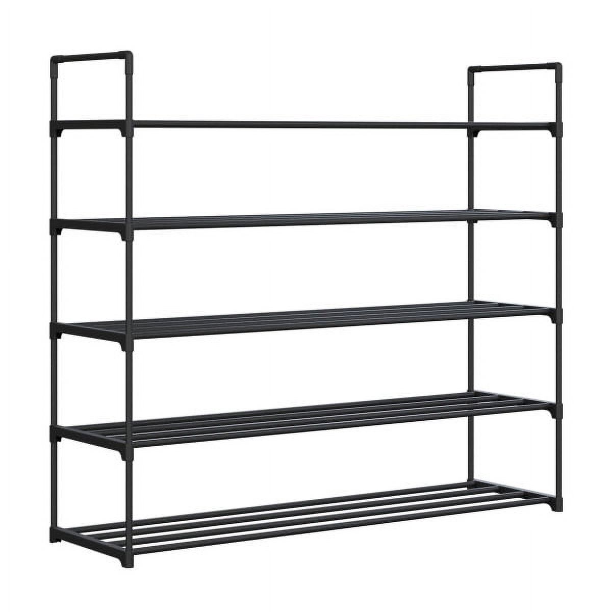 Simplify 50 Pair Shoe Rack 10 Tiers in Black Nonwoven - Walmart.com