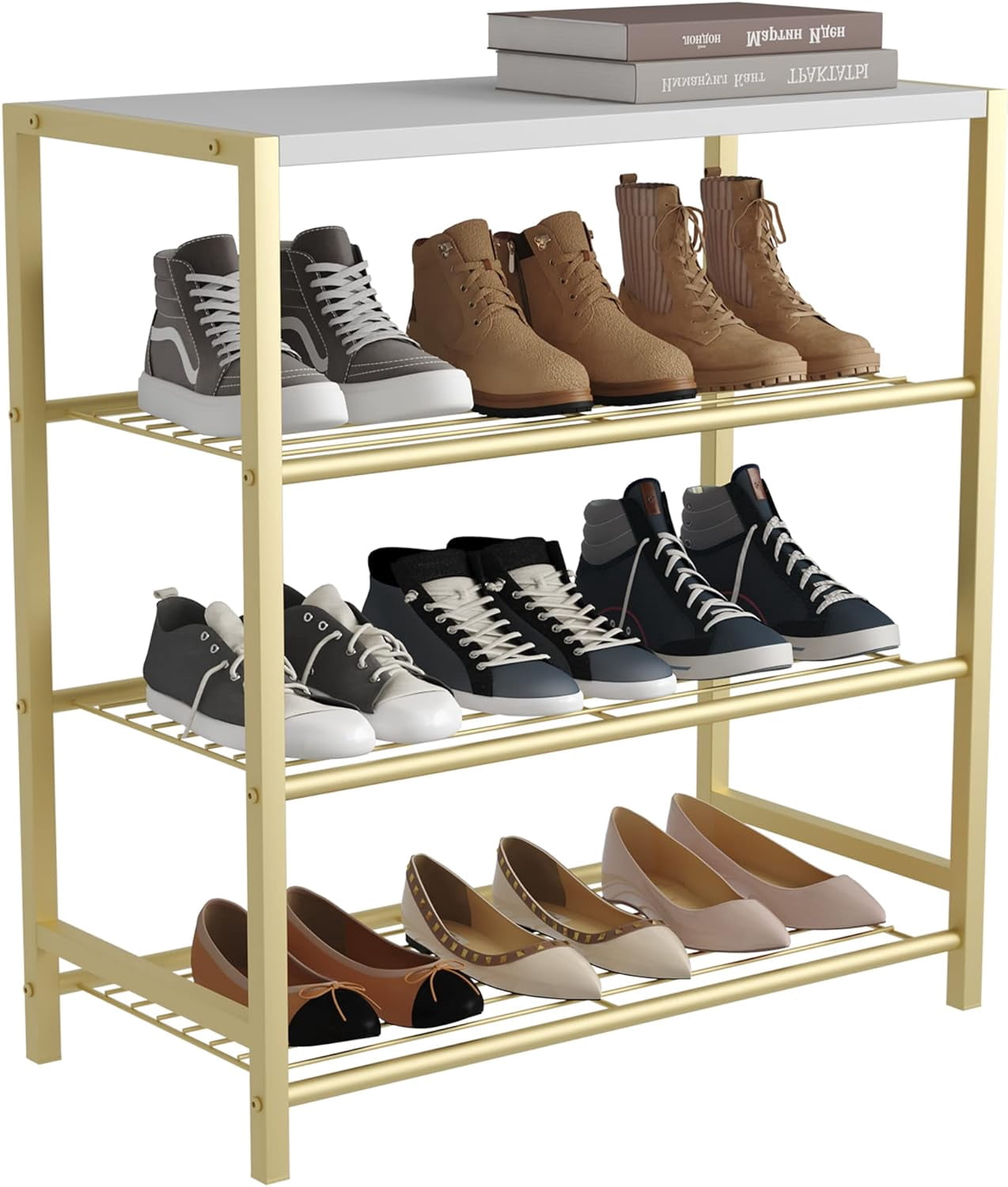 Shoe Rack 6-Tier, Shoe Storage Shelf, Industrial Shoe Tower, Narrow ...