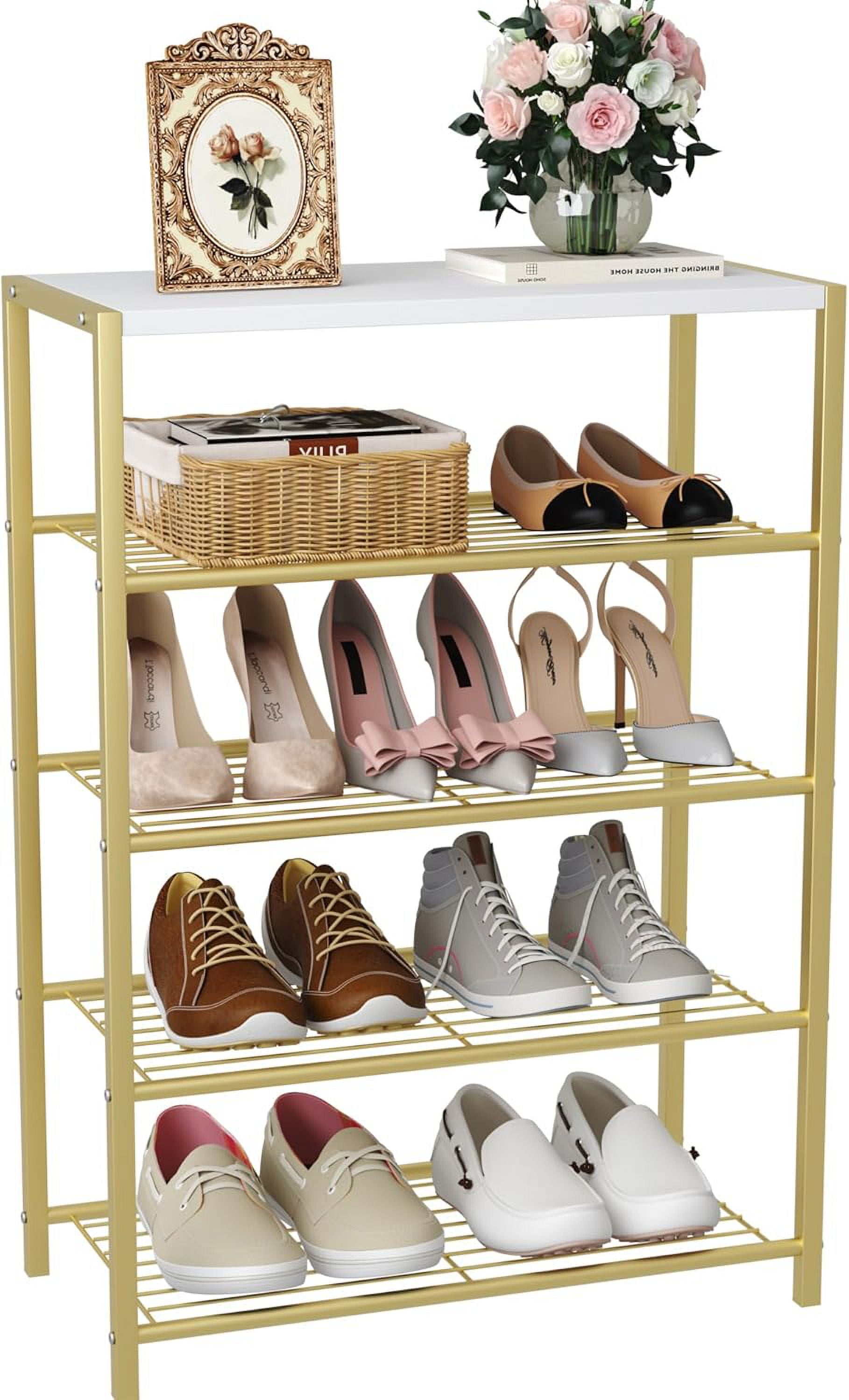 Shoe Rack 6-Tier, Shoe Storage Shelf, Industrial Shoe Tower, Narrow ...