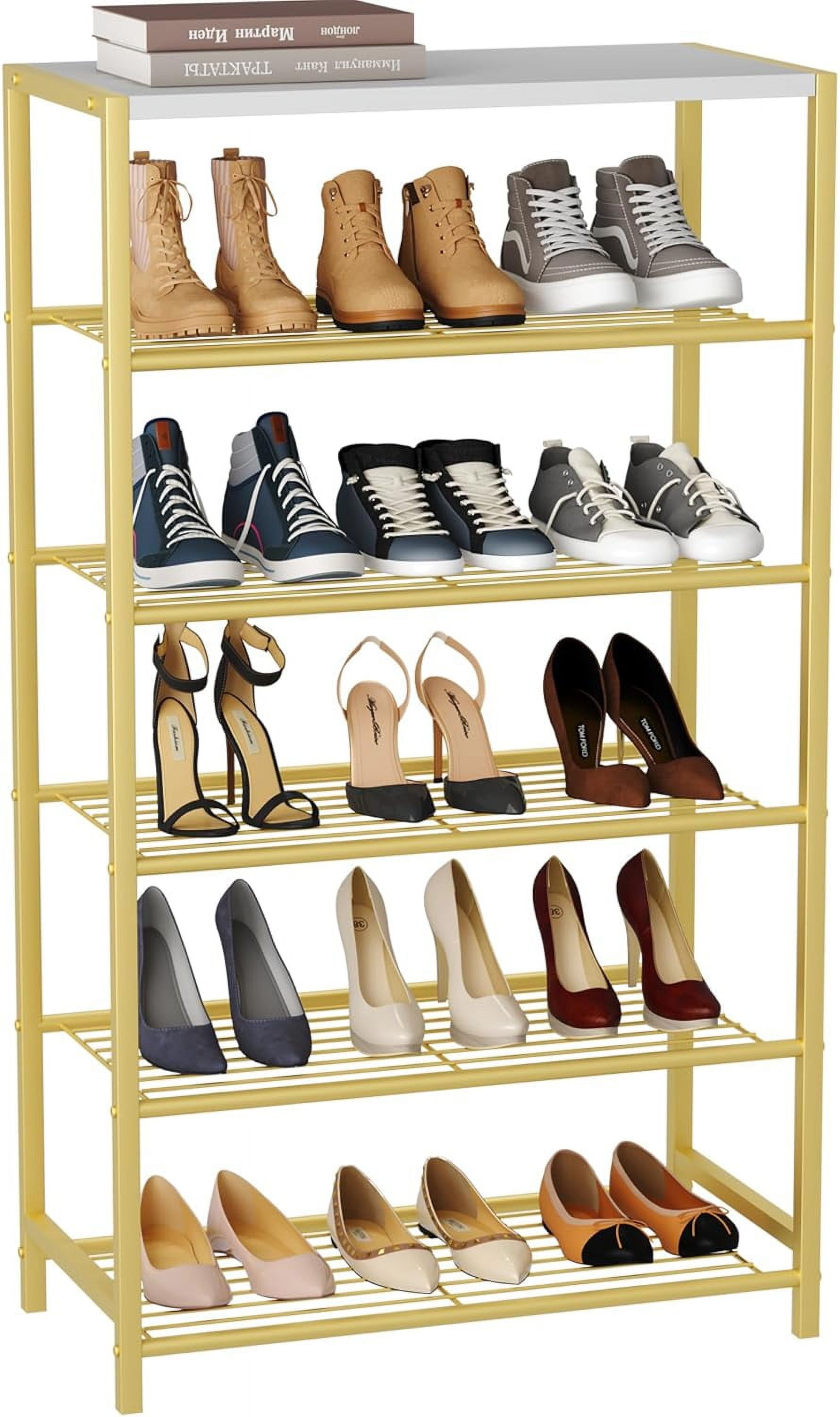 Shoe Rack 6-Tier, Shoe Storage Shelf, Industrial Shoe Tower, Narrow ...