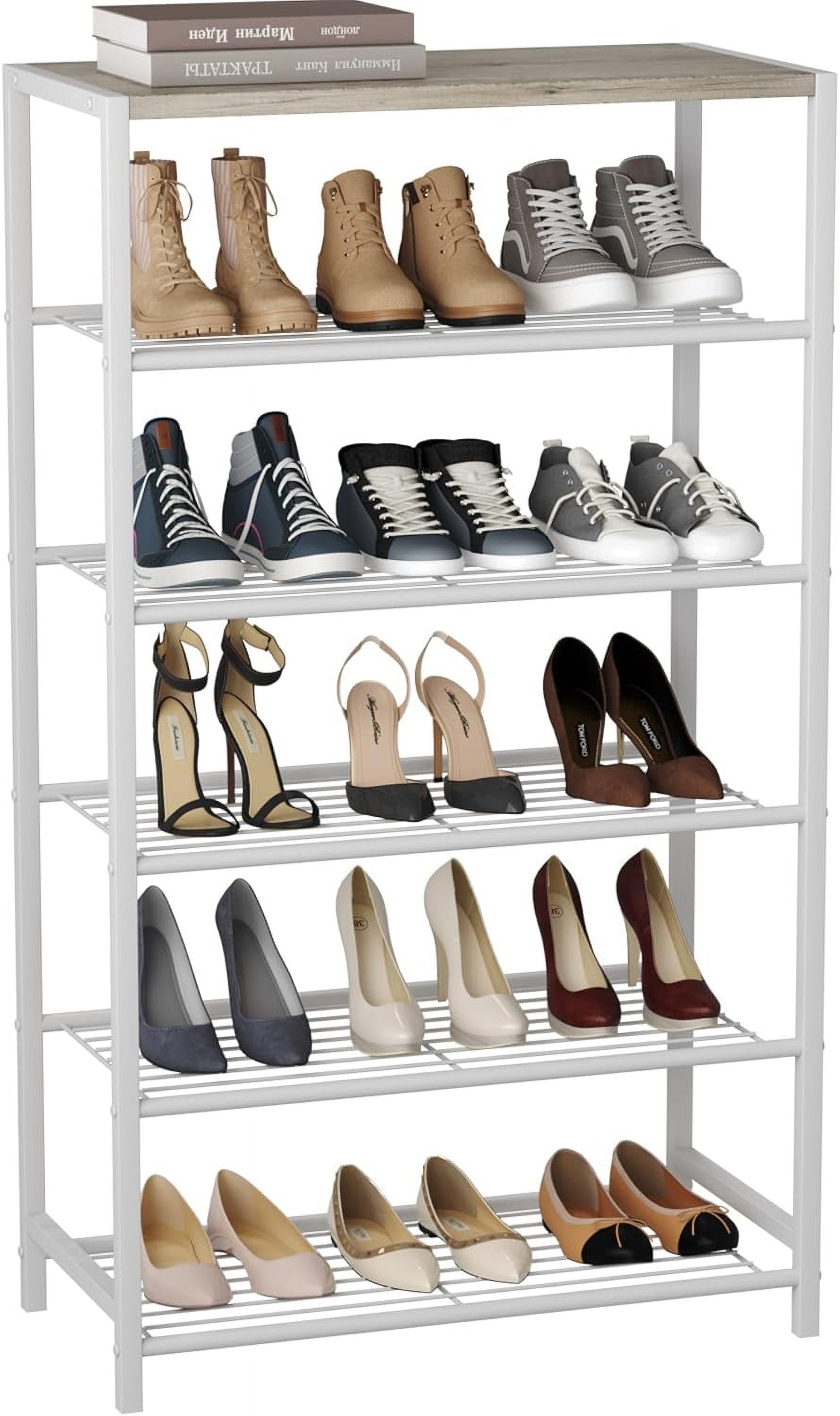 Shoe Rack 6-Tier, Shoe Storage Shelf, Industrial Shoe Tower, Narrow ...