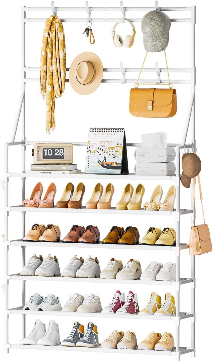 Shoe Rack 6 Tier Shoes Organizer 24-30 Pairs Shoe Racks for Closet ...