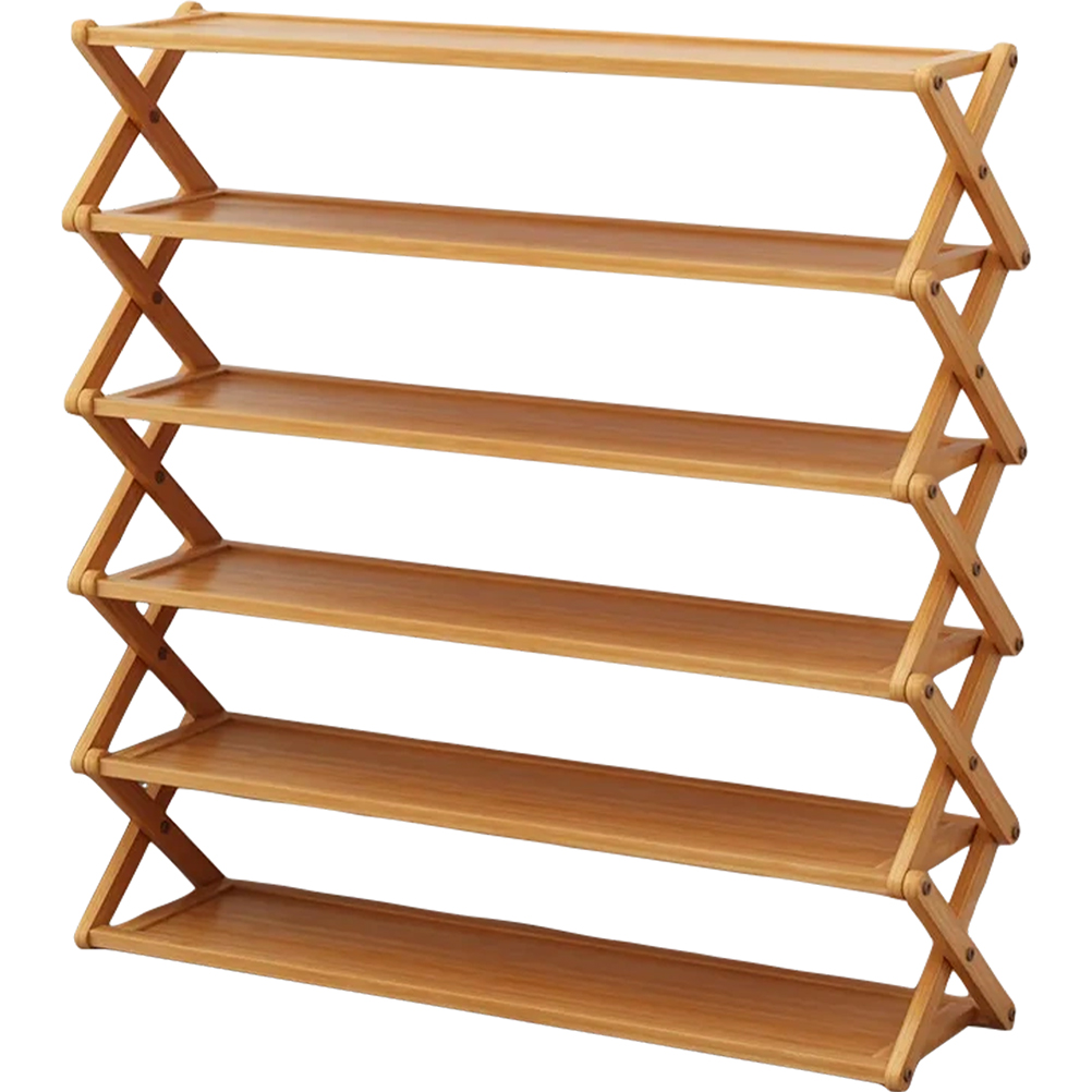 Shoe Rack 6 Tiers Bamboo Shoe Shelf Shoe Organizer for Entrance Porch ...