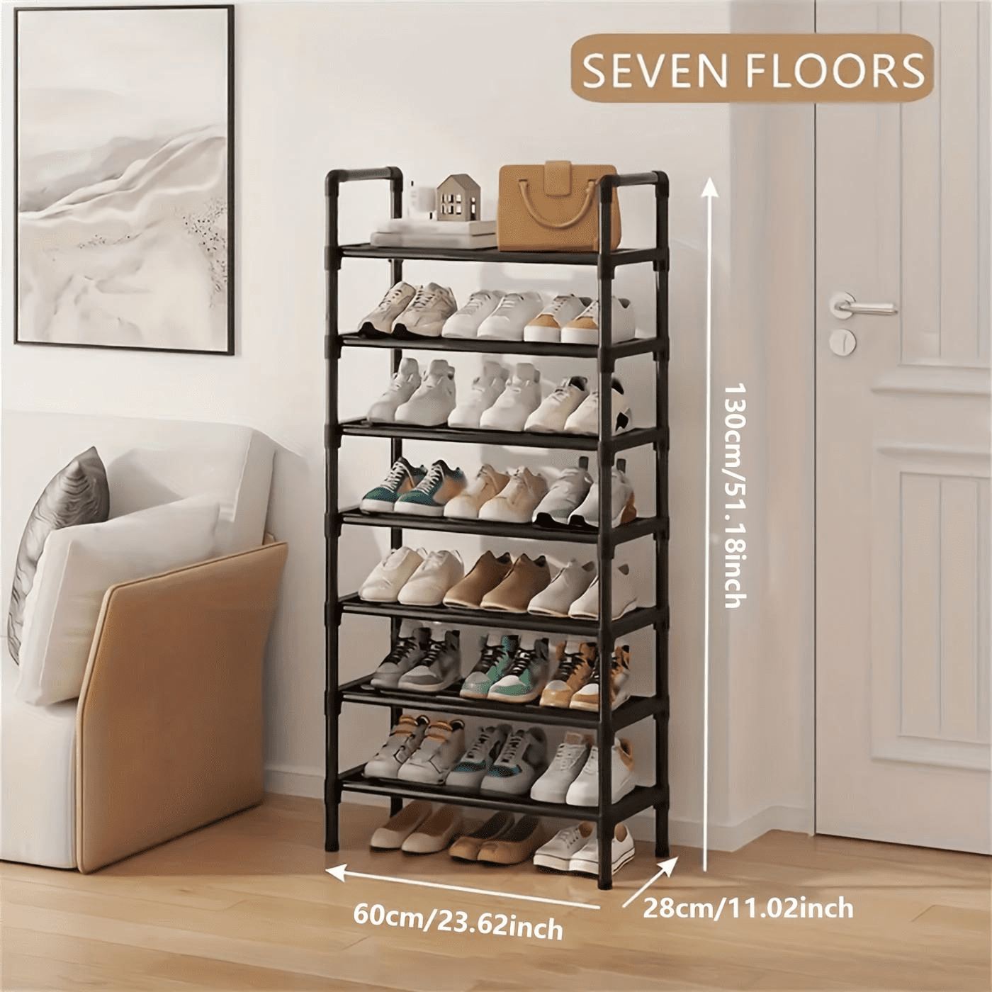 Shoe Rack, 8 Tier Metal Shoe Storage Organizer, for Closet, Entryway ...