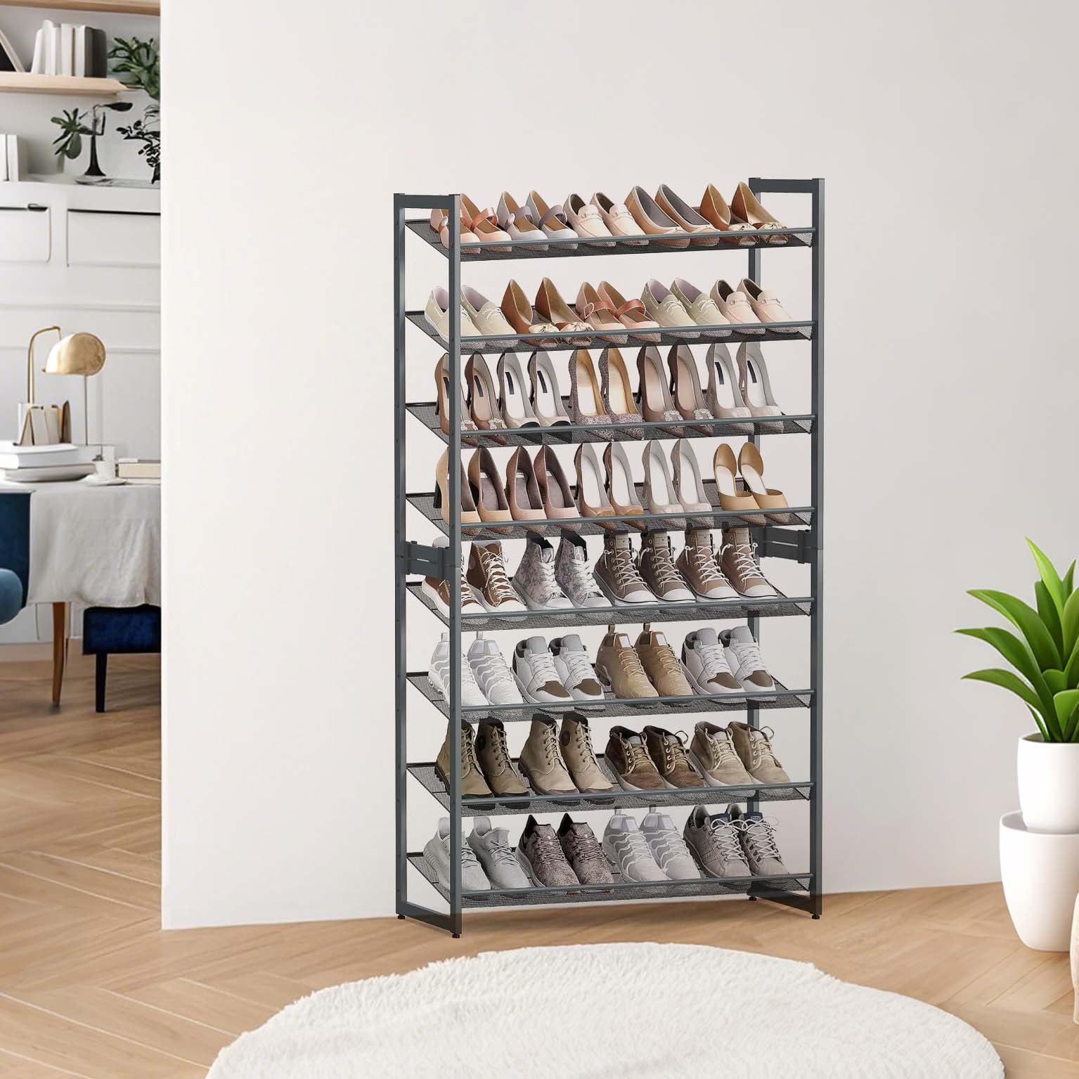 Shoe Rack, 8-Tier Shoe Organizer, Metal Shoe Storage for Garage ...