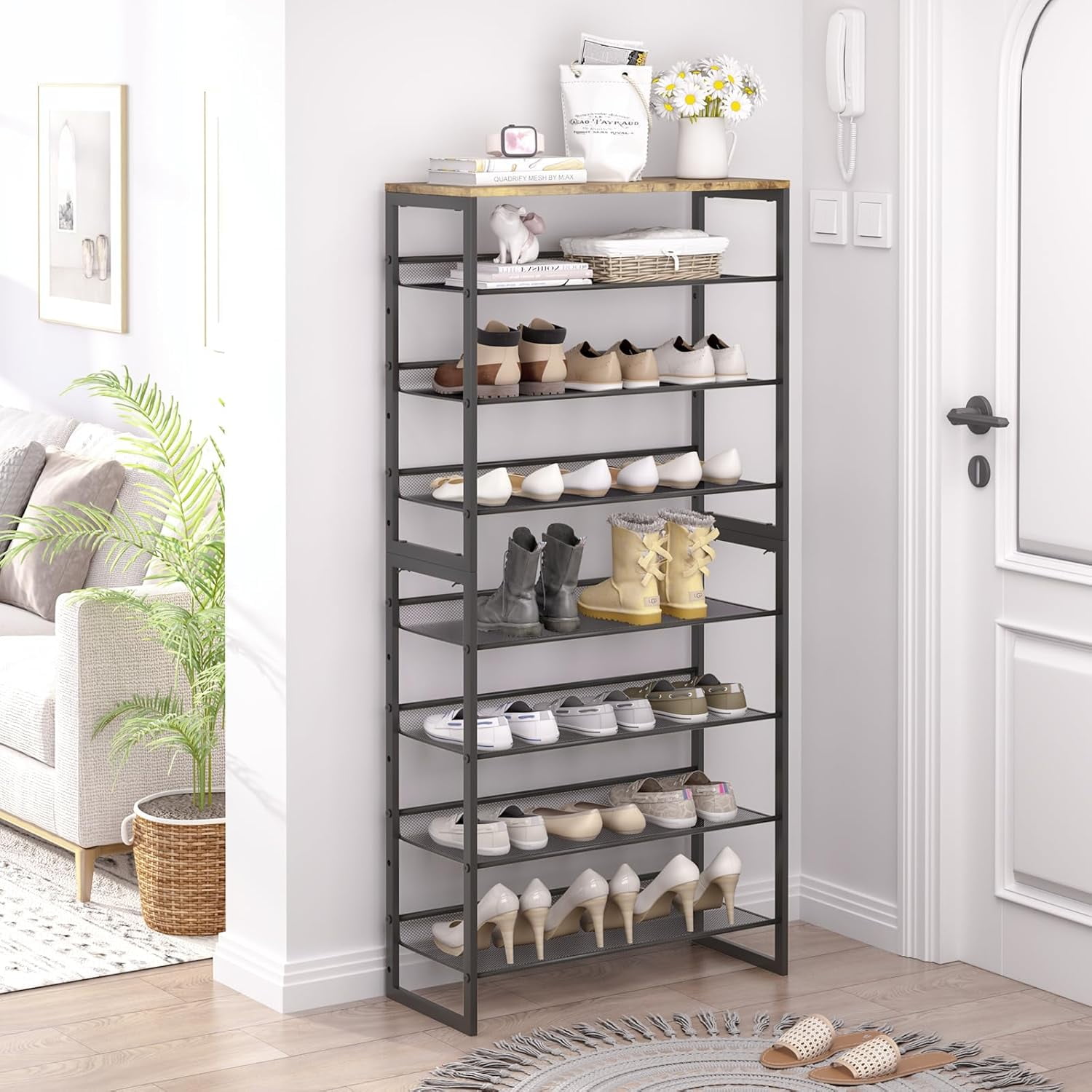 Shoe Rack 8 Tiers Shoe Storage Organizer,Large Capacity Storage Rack ...