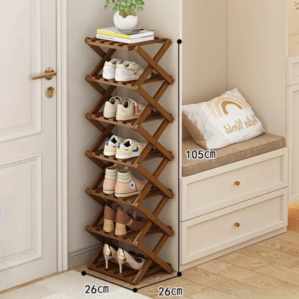 Shoe Rack Bamboo X-shaped Shoe Rack Organizer Installation Free ...