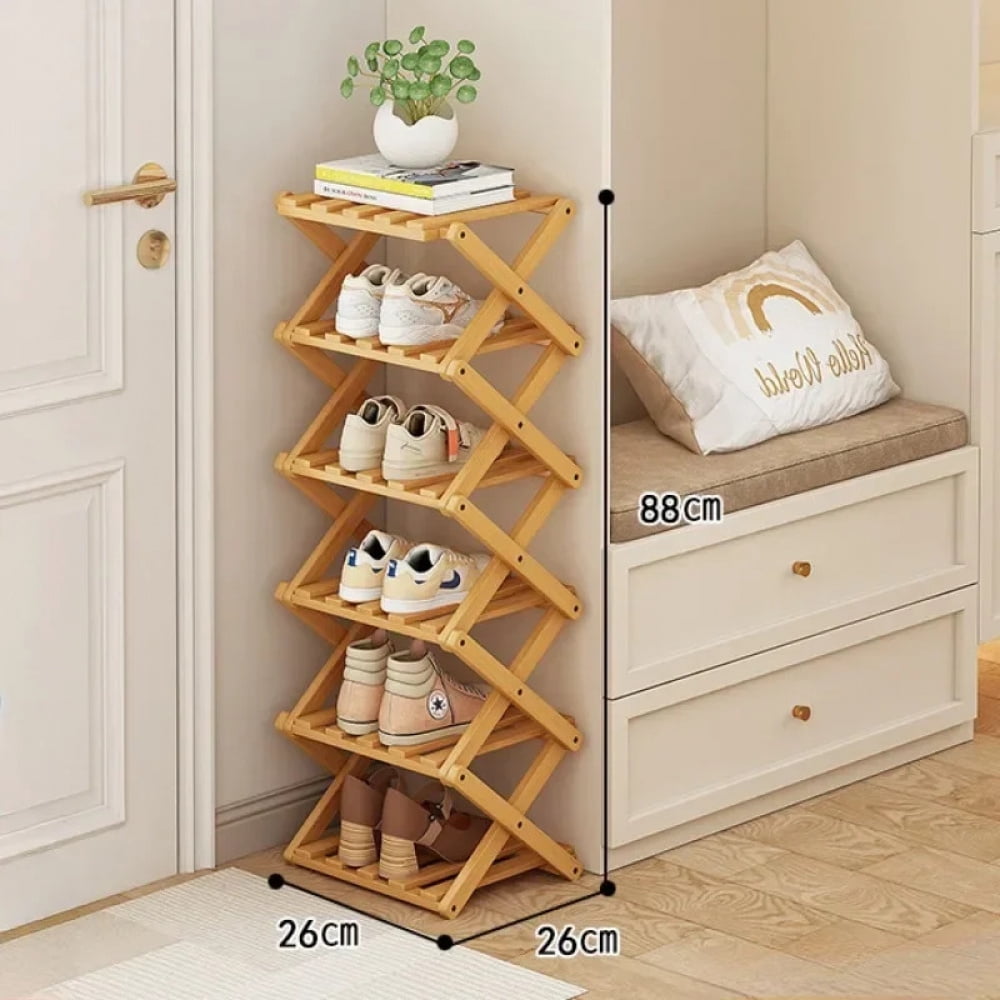 Shoe Rack Bamboo X-shaped Shoe Rack Organizer Installation Free ...