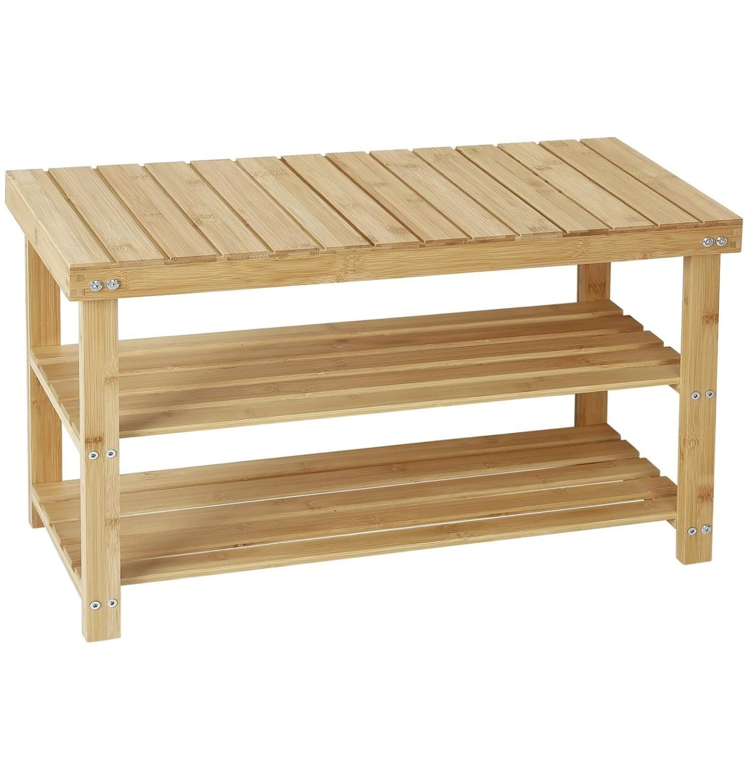 Shoe Rack Bench, 2-Tier Storage Shoe Shelf,Entryway Bench Seat with ...