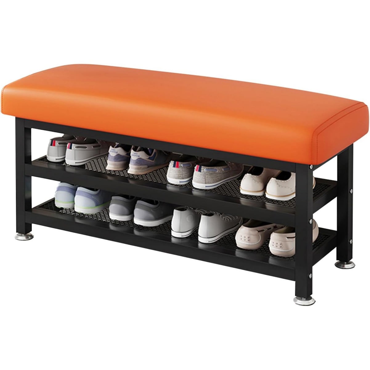 Shoe Rack Bench, 31.5"x12.2"x19.3" Upholstered Shoe Storage Bench, 2 ...