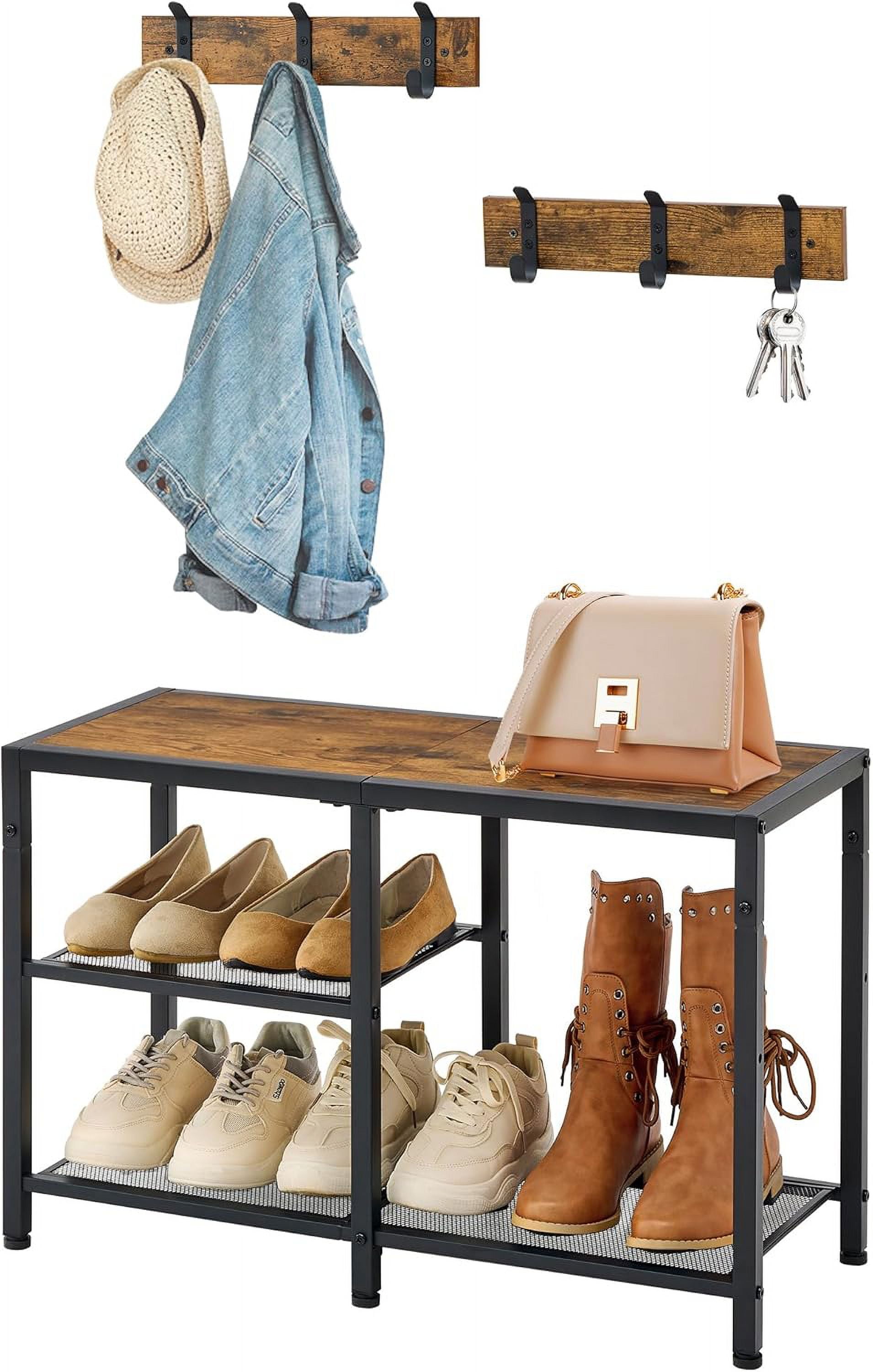 Shoe Rack Bench Entryway - 3 in 1 Entry Bench Seat with Shoe Storage ...