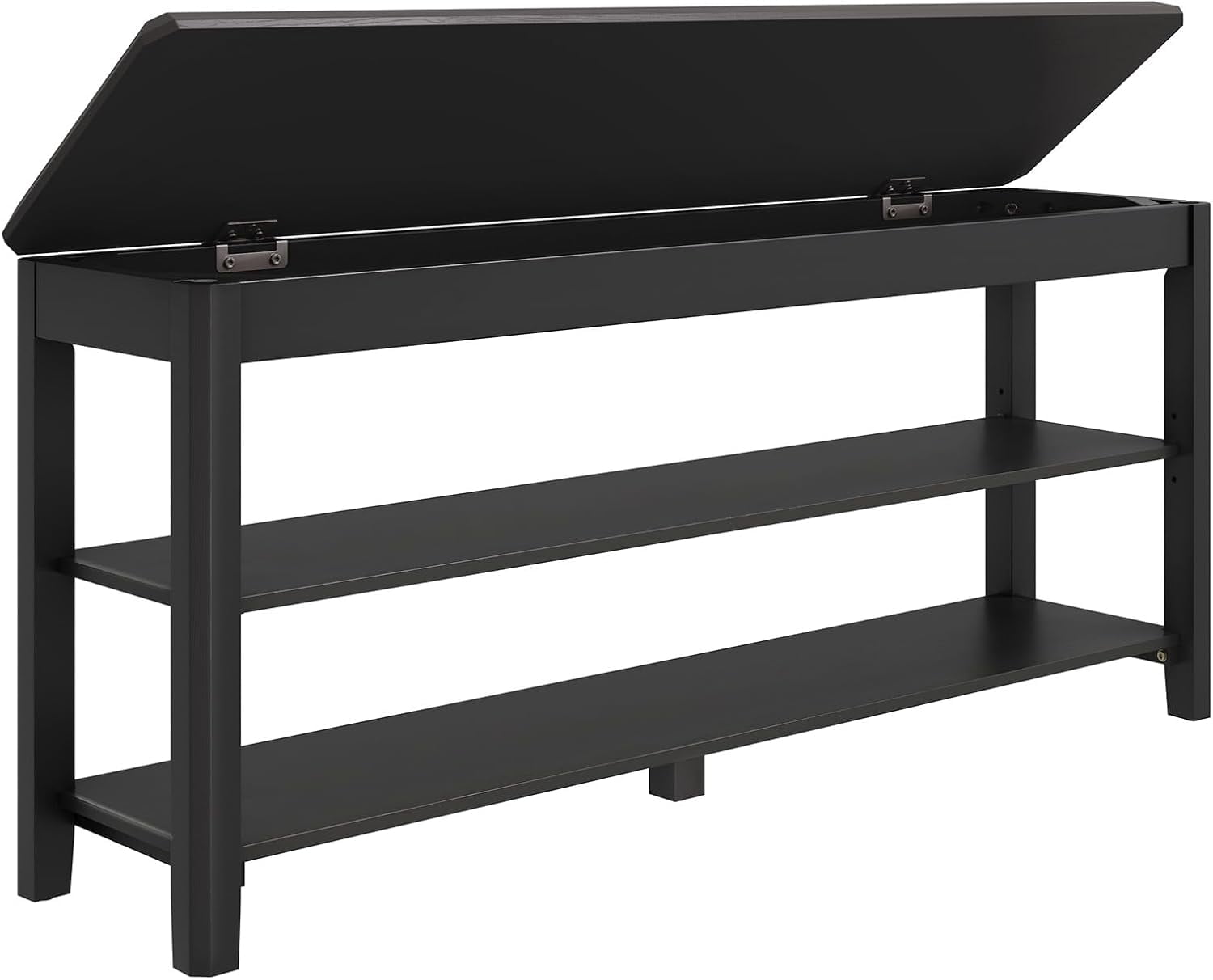 Shoe Rack Bench Seat Rubberwood 3-Tier Wooden Storage Bench 550lbs ...