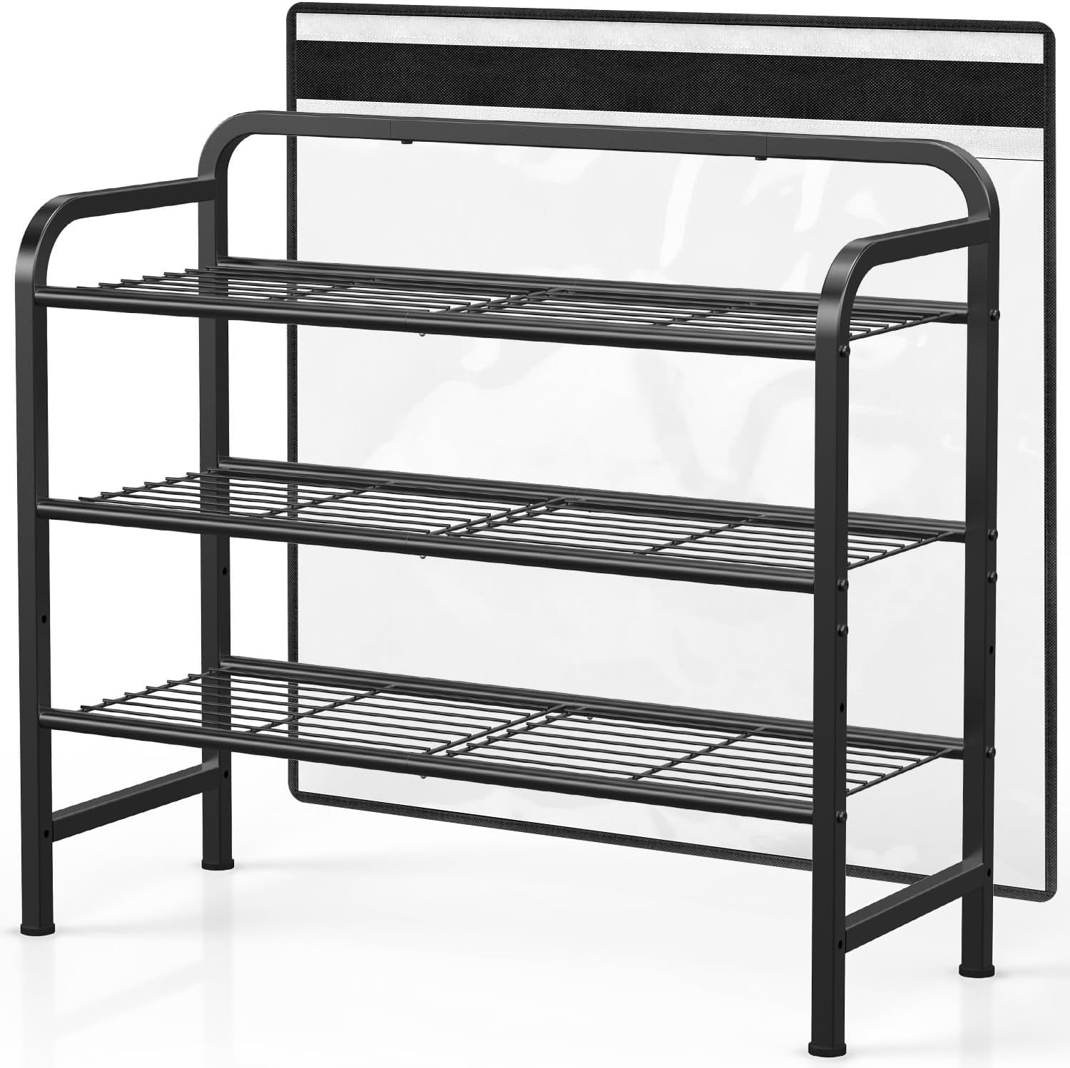 Shoe Rack for Closet, Heavy Duty Metal Shoe Organizer with Wall ...