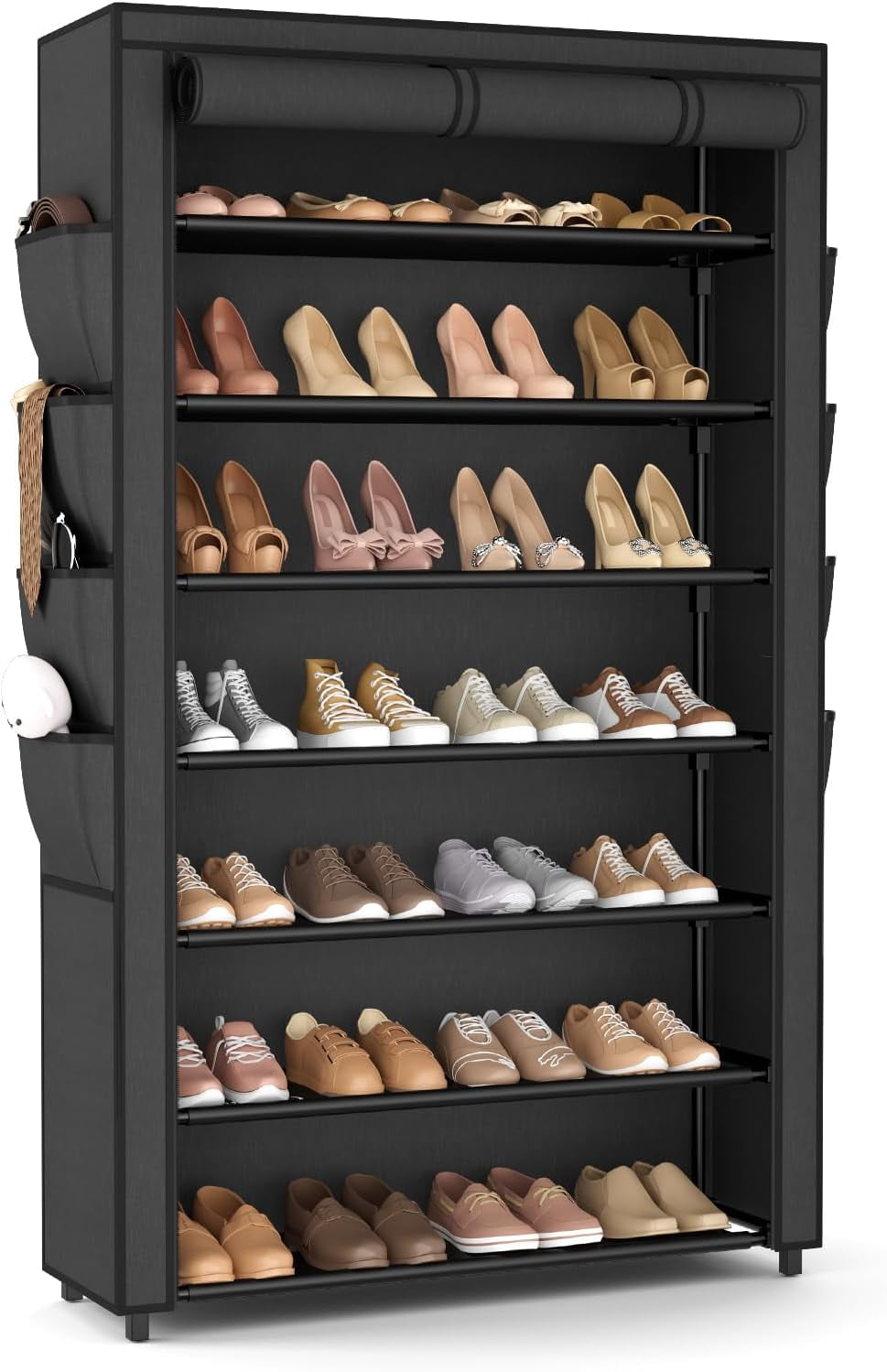 Shoe Rack with Cover, 5 Tier Shoe Organizer Storage for 20-24 Pair ...