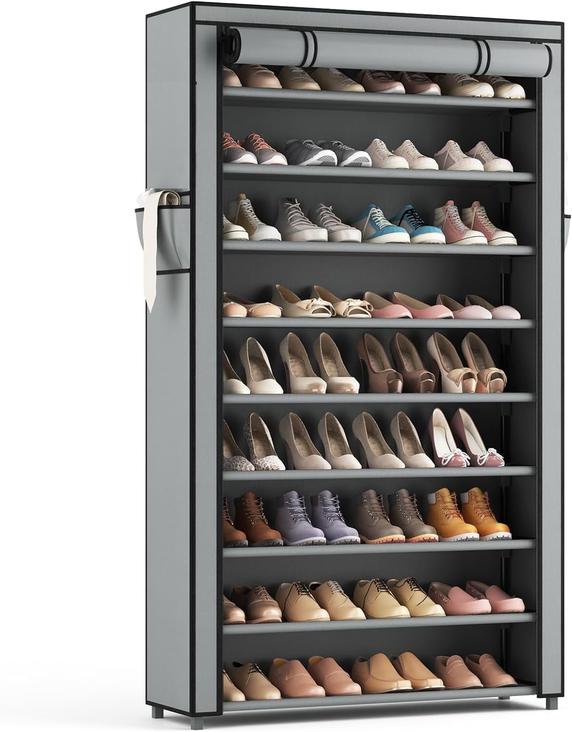Shoe Rack with Covers 10 Tier Tall Shoe Rack Organizer Large Capacity ...