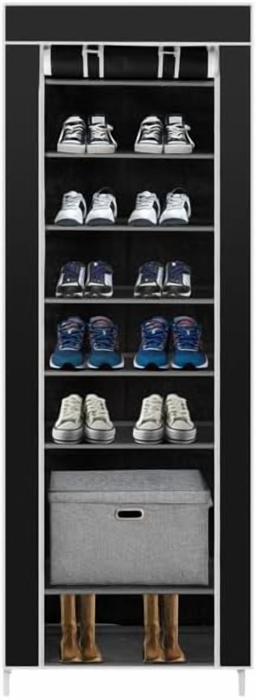 Shoe Rack with Covers - 10 Tiers Tall Shoe Rack Organizer Large ...
