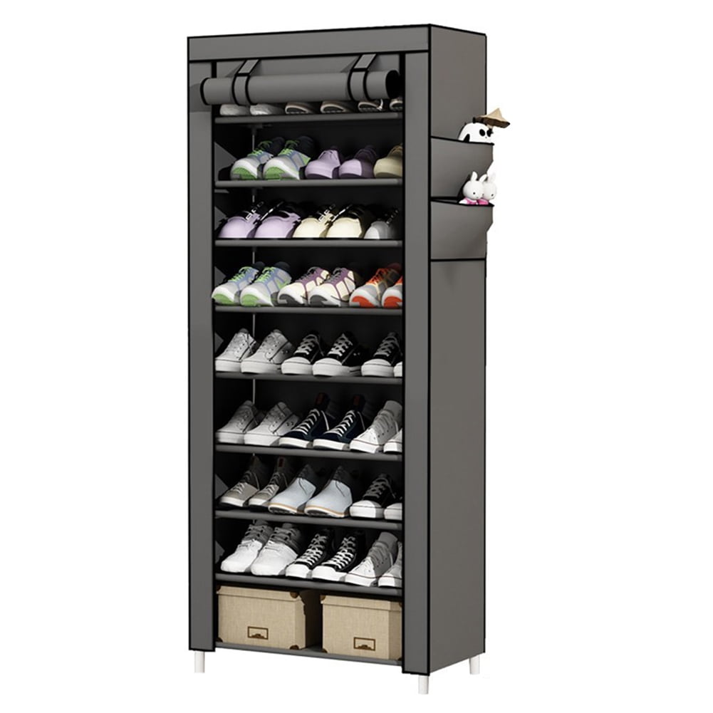 Shoe Rack with Covers, Stackable 10 Tier Tall Shoe Shelf Storage 45 ...