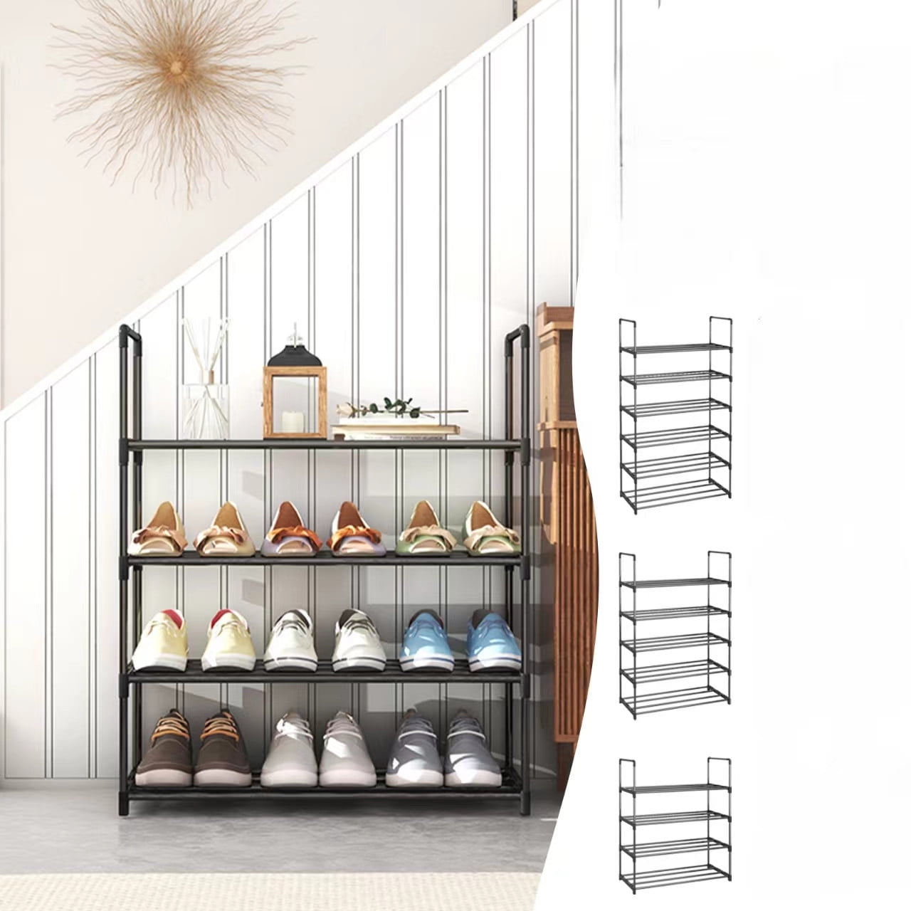 Shoe Rack Extra Large Shoe Storage Rack 4-Tier Stackable Shoe Organizer ...