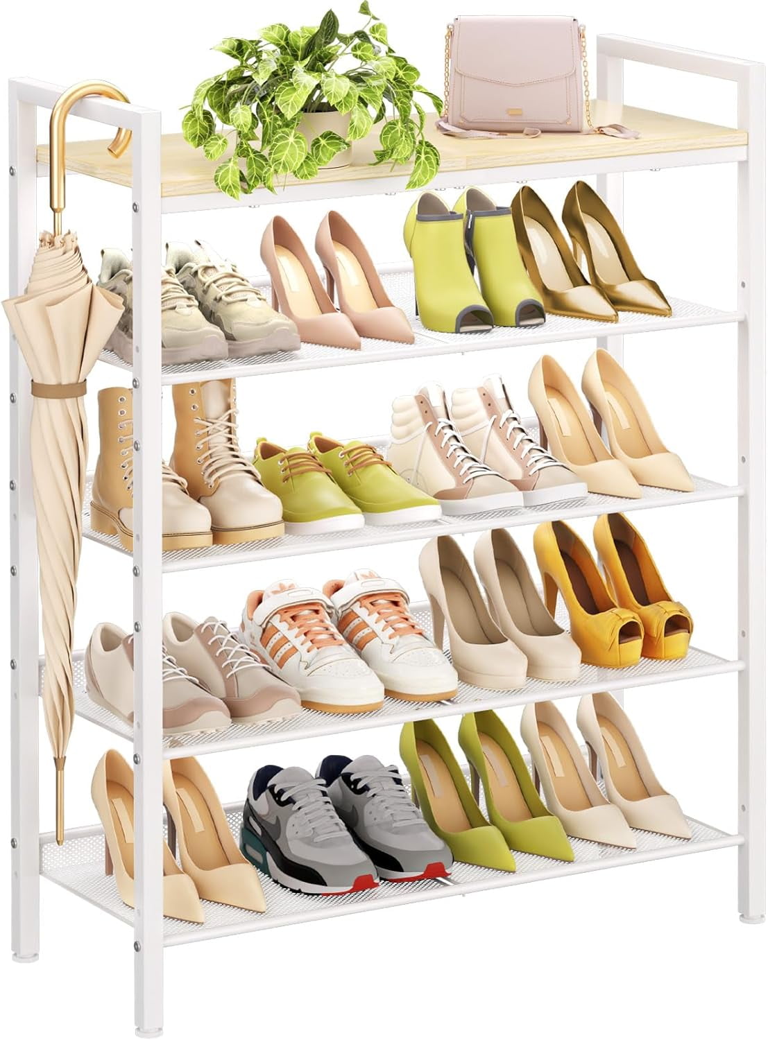 Shoe Rack for Front Door Entrance, 5 Tier Shoe Rack for Entryway, 16-20 ...