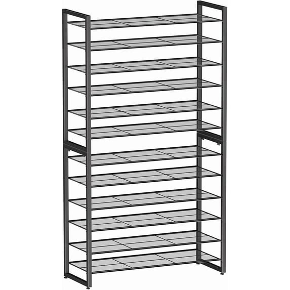 Shoe Rack Holds 60 Pairs 12 Tier Shoe Organizer Heavy Duty Large Metal ...