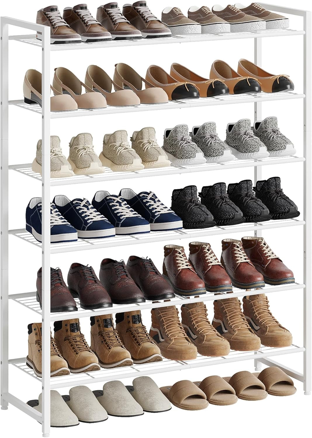 Shoe Rack, Metal Shoe Organizer, 6 Tier Garage Shoe Rack Max Holds 30 ...