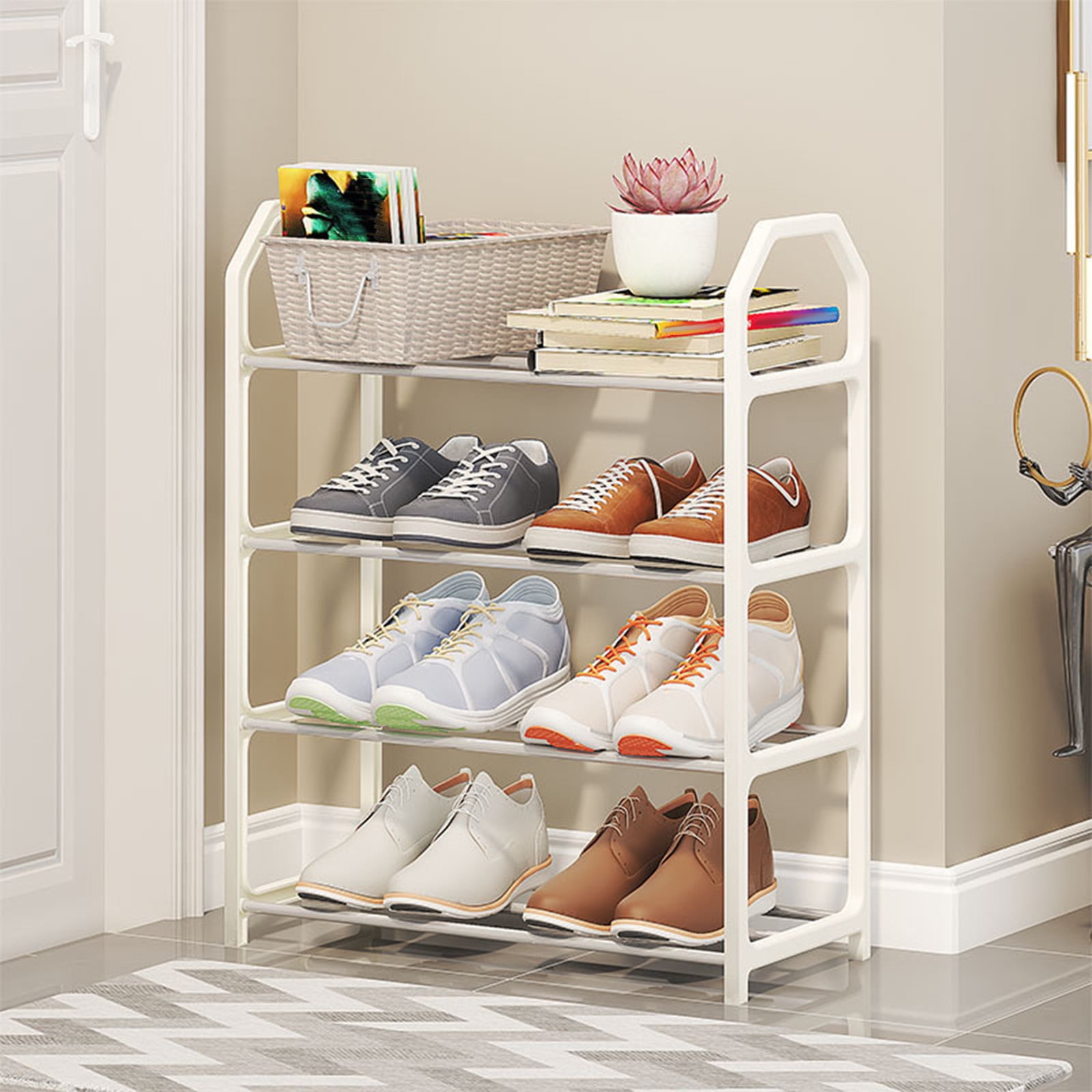 Shoe Rack, Narrow Stackable Kids Toddler Adult Shoe Storage Organizer ...