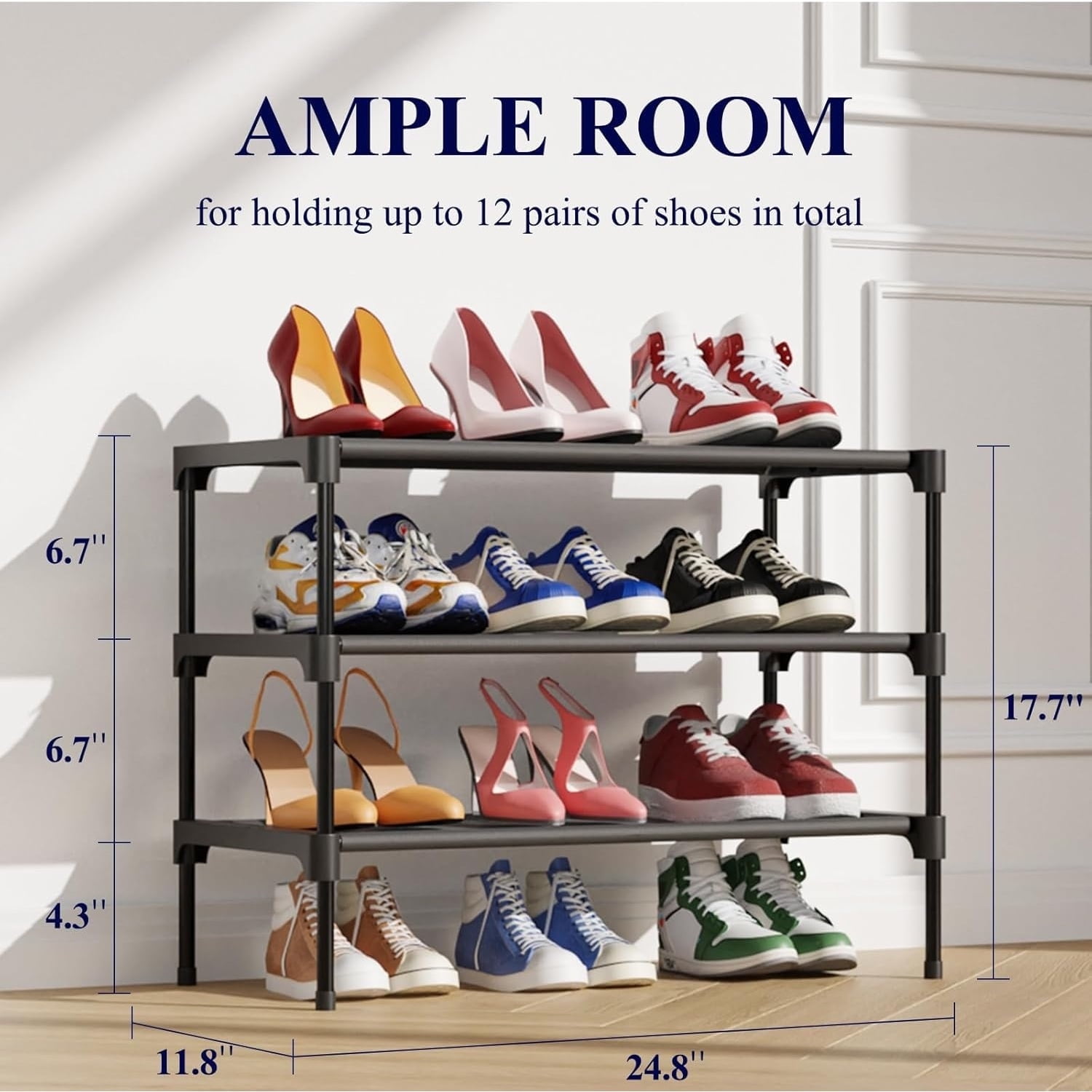 Shoe Rack - Premium Non-Woven Shoe Rack Shelf, Shoe Organizer for ...