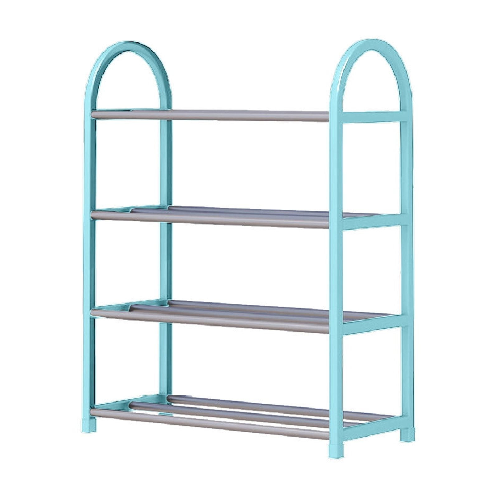 Shoe Rack, Shoe Rack Organizer with 4 Layers Metal Shelves, Stackable ...