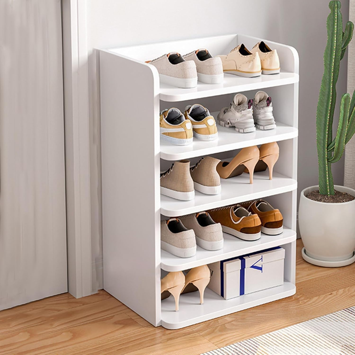 Shoe Rack Shoe Cabinet,5 Tier Narrow Shoe Storage Cabinet,Minimalistic ...