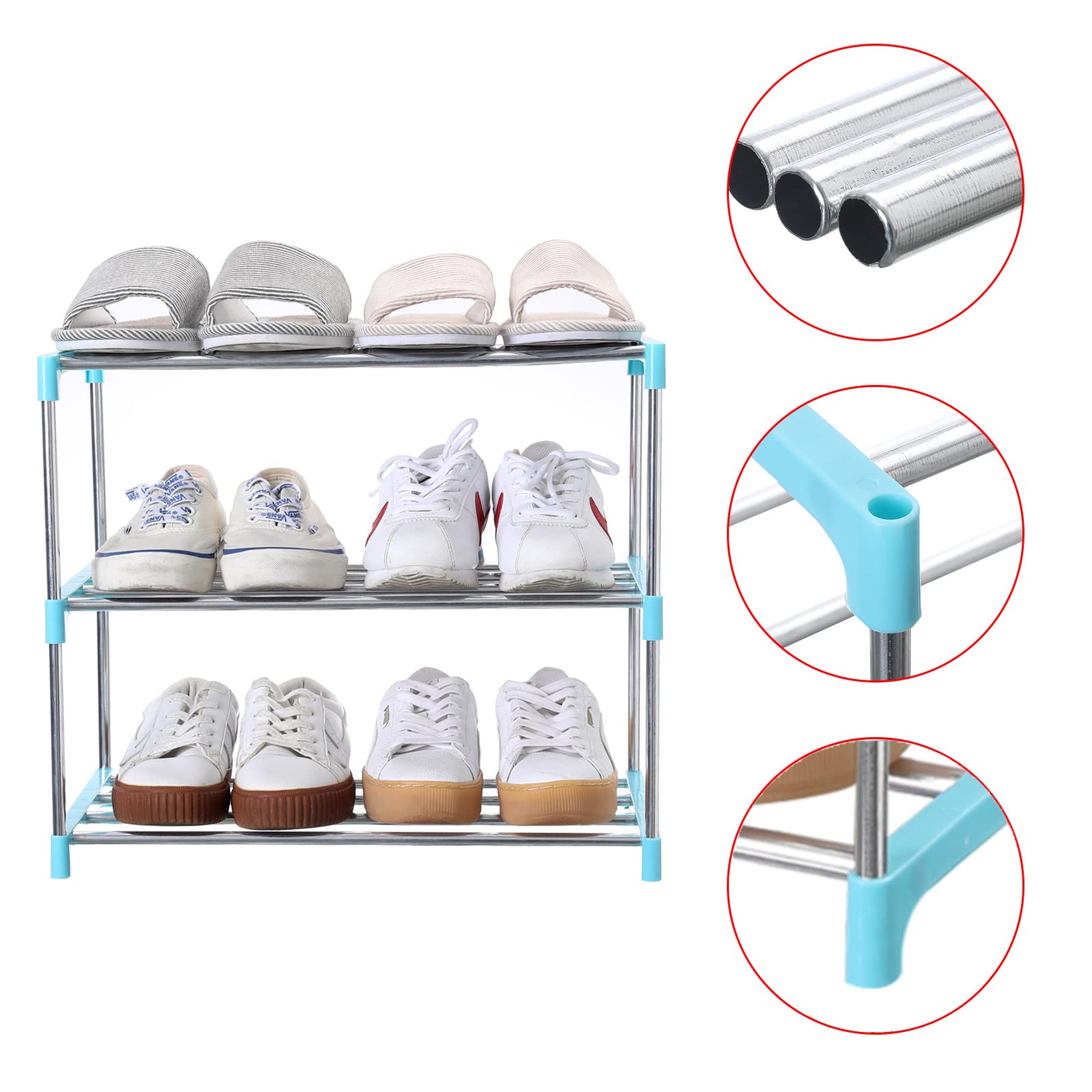Shoe Rack, Stackable Small Shoe Organizer, Entryway, Hallway and Closet ...