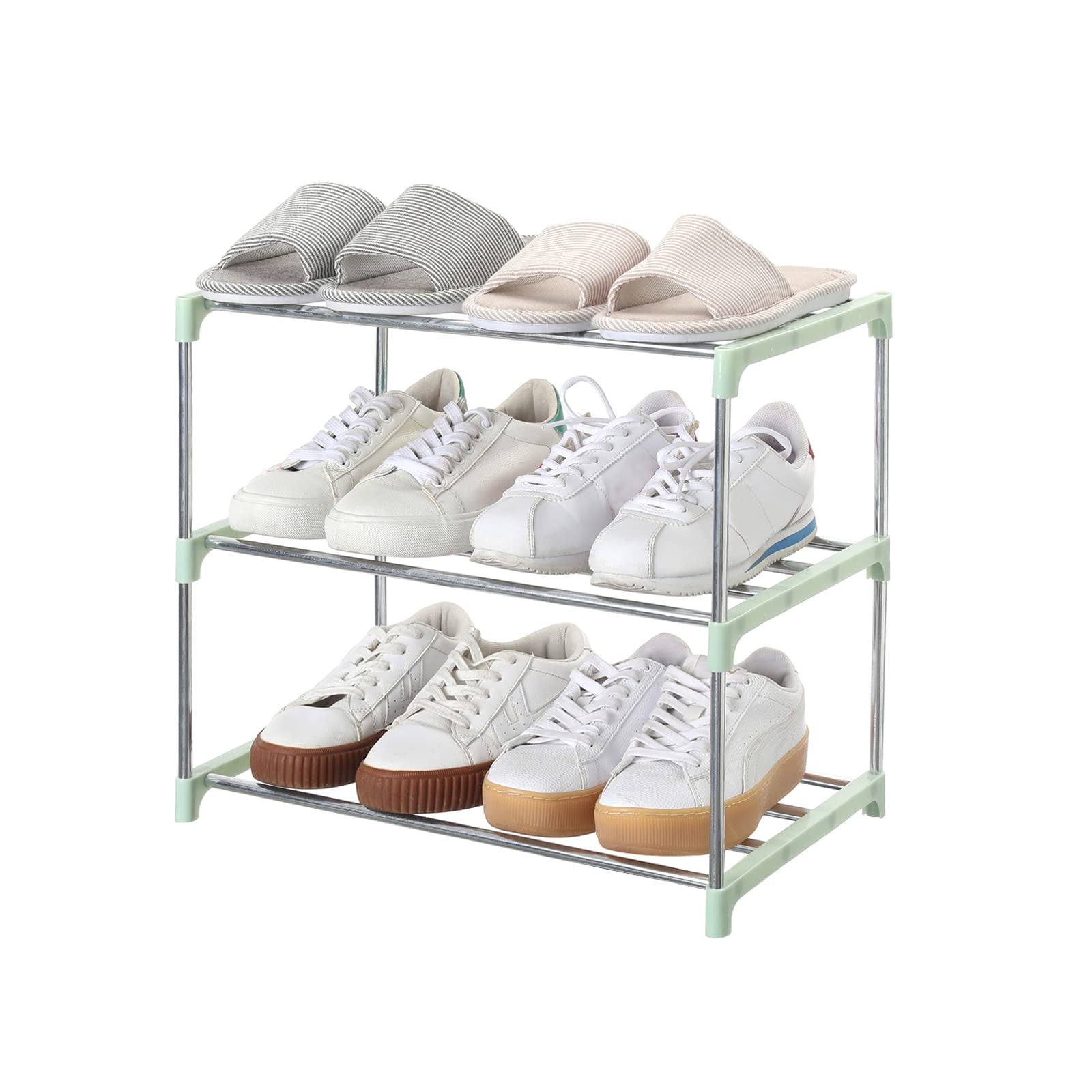 Shoe Rack, Stackable Small Shoe Organizer, Entryway, Hallway and Closet ...