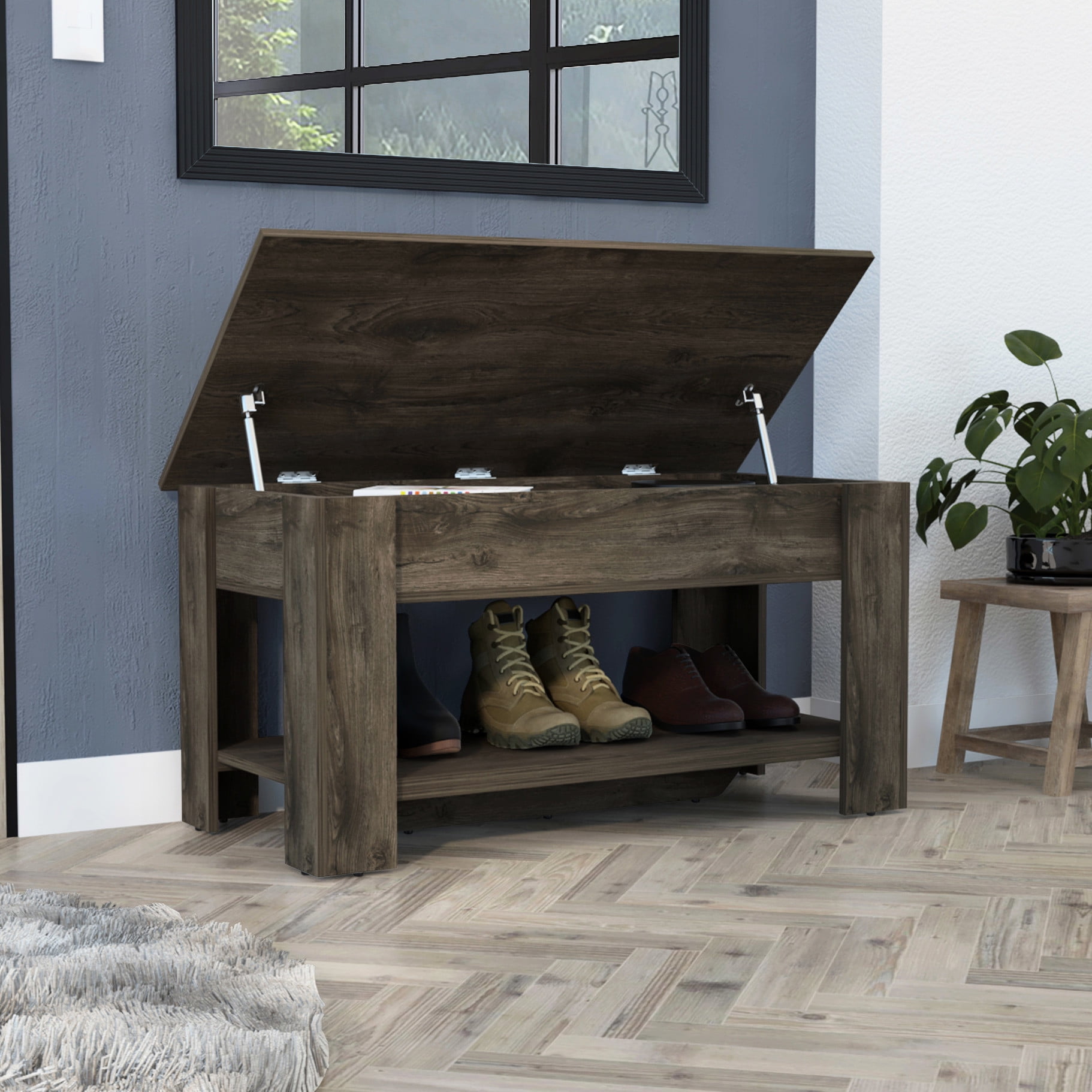 Shoe Rack Storage Table | Extendable Shelf and Liftable Function ...