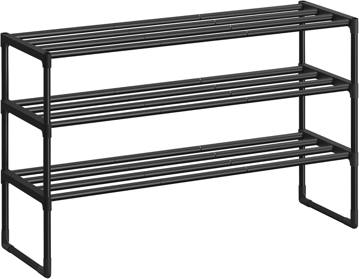 Shoe Rack, Three-Tier Shoe Organizer, Metal Storage Rack, Stands ...