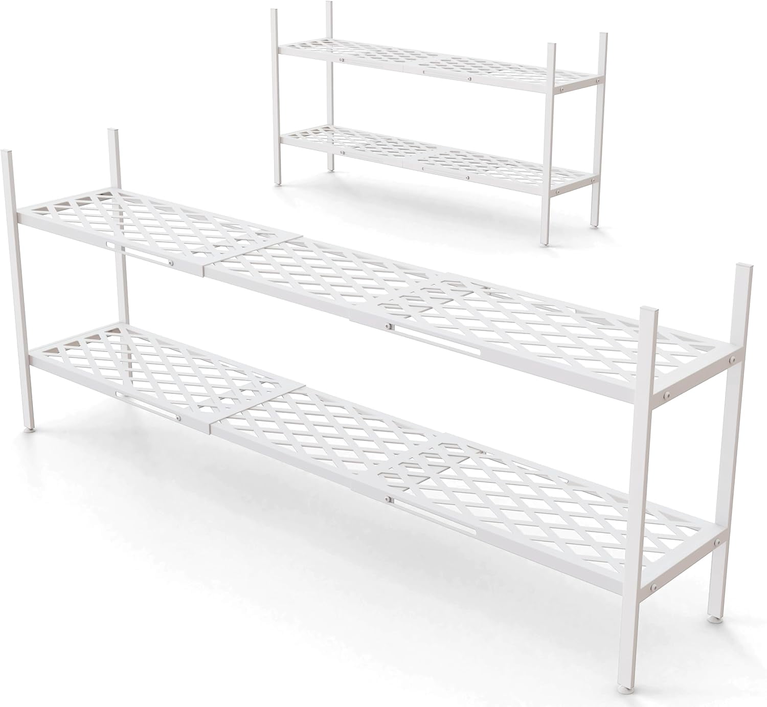 Shoe Rack, Tier Long Shoe Rack, Stackable Shoe Storage Organizer ...