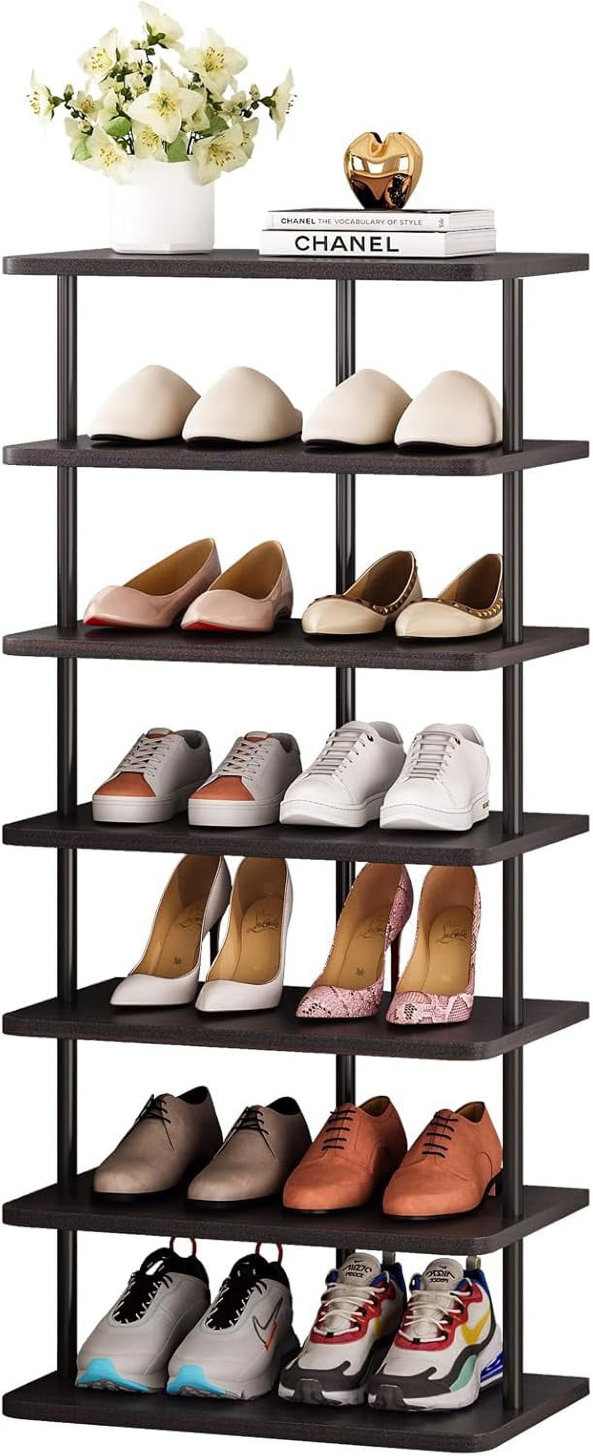 Shoe Rack Vertical Narrow Shoe Shelf Storage 7 Tier Corner Shoe ...
