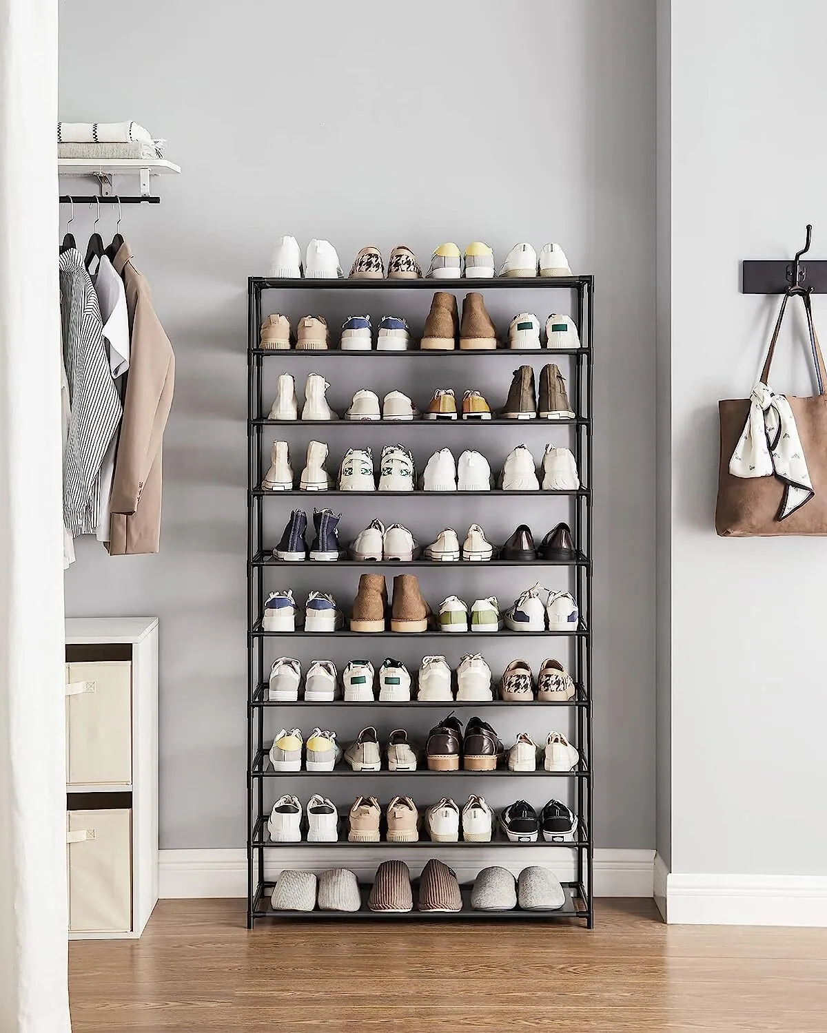 Shoe Rack Waterproof Fabric Shoe Organizer Tower Stackable Storage ...