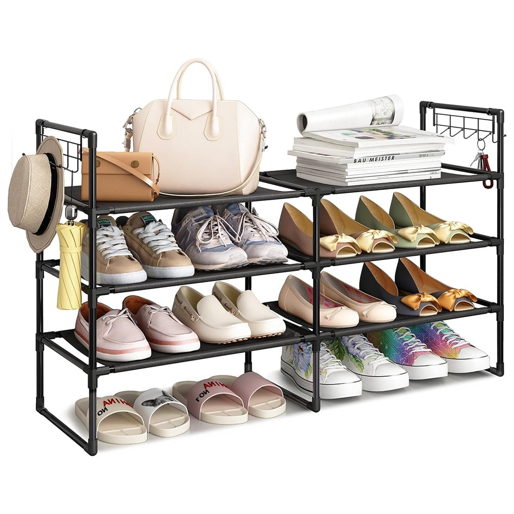 Walmart 4-Tier Shoe Organizer Rack, Metal Shoe Storage Stand for Closet ...