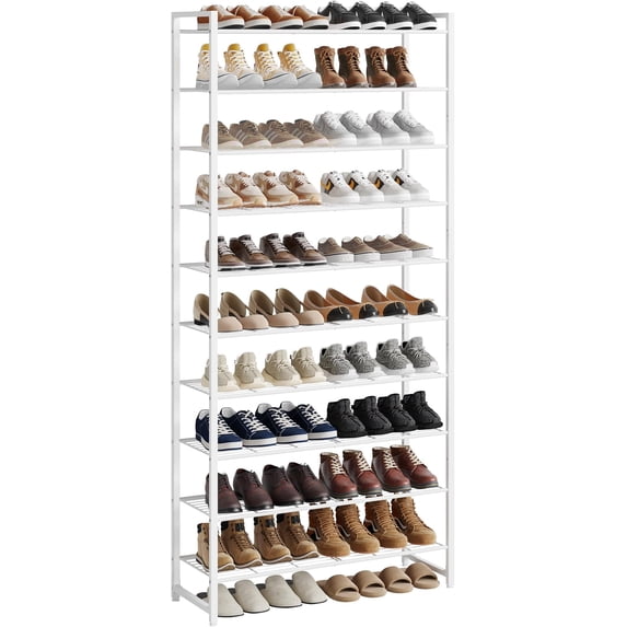Shoe Rack for Closet, Shoe Organizer, 10 Tier Garage Shoe Rack 50 Pairs ...
