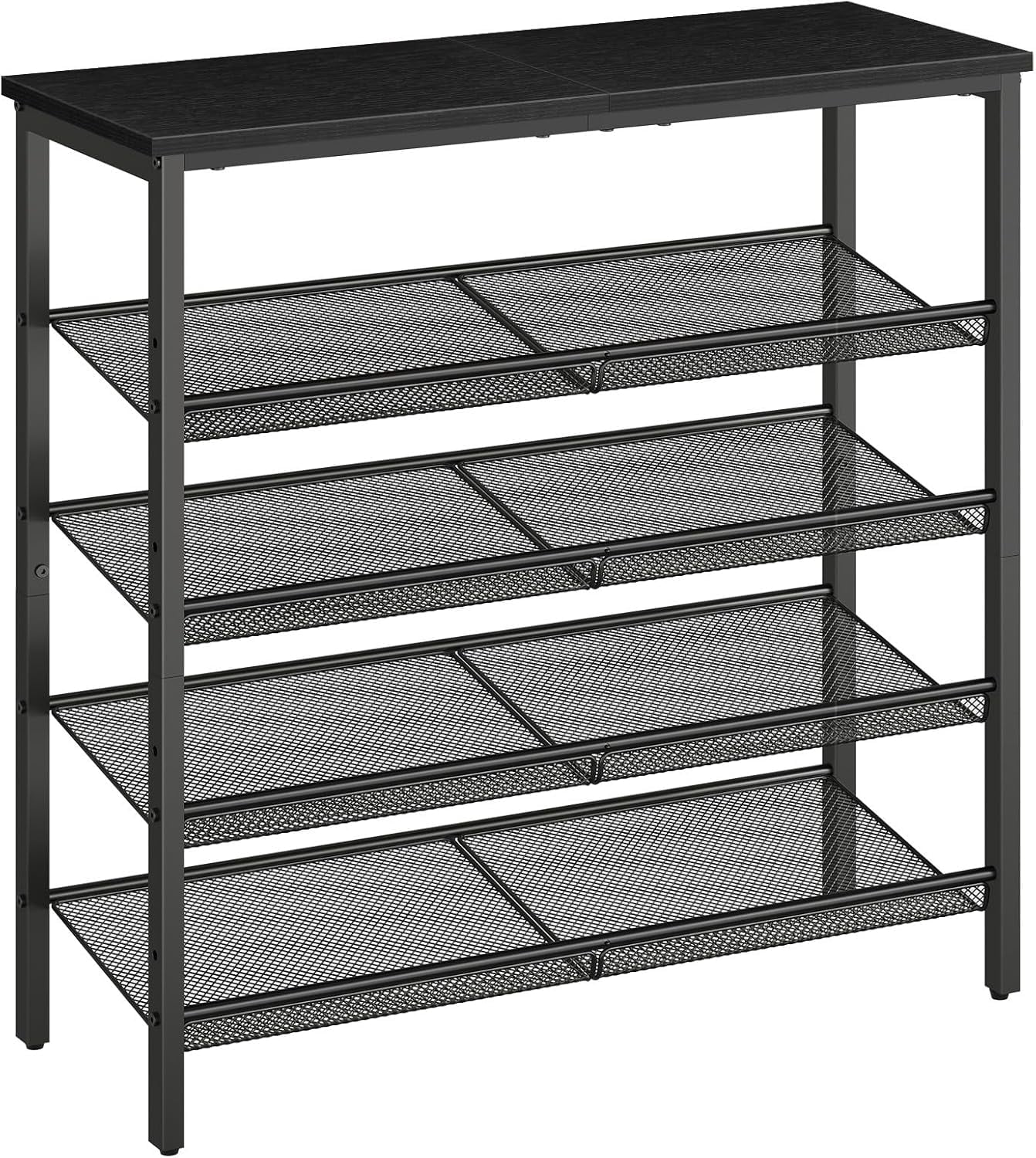Shoe Rack for Entryway, 5-Tier Organizer with Adjustable Mesh Shelves ...