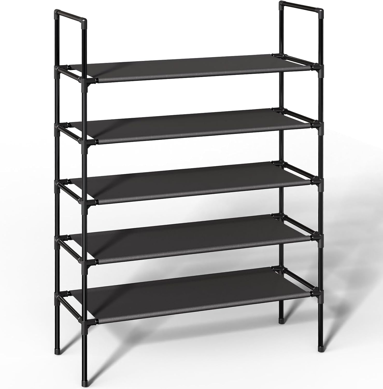 Shoe Rack with Non-Woven Fabric - 3-Tier Shoe Organizer for Closet ...