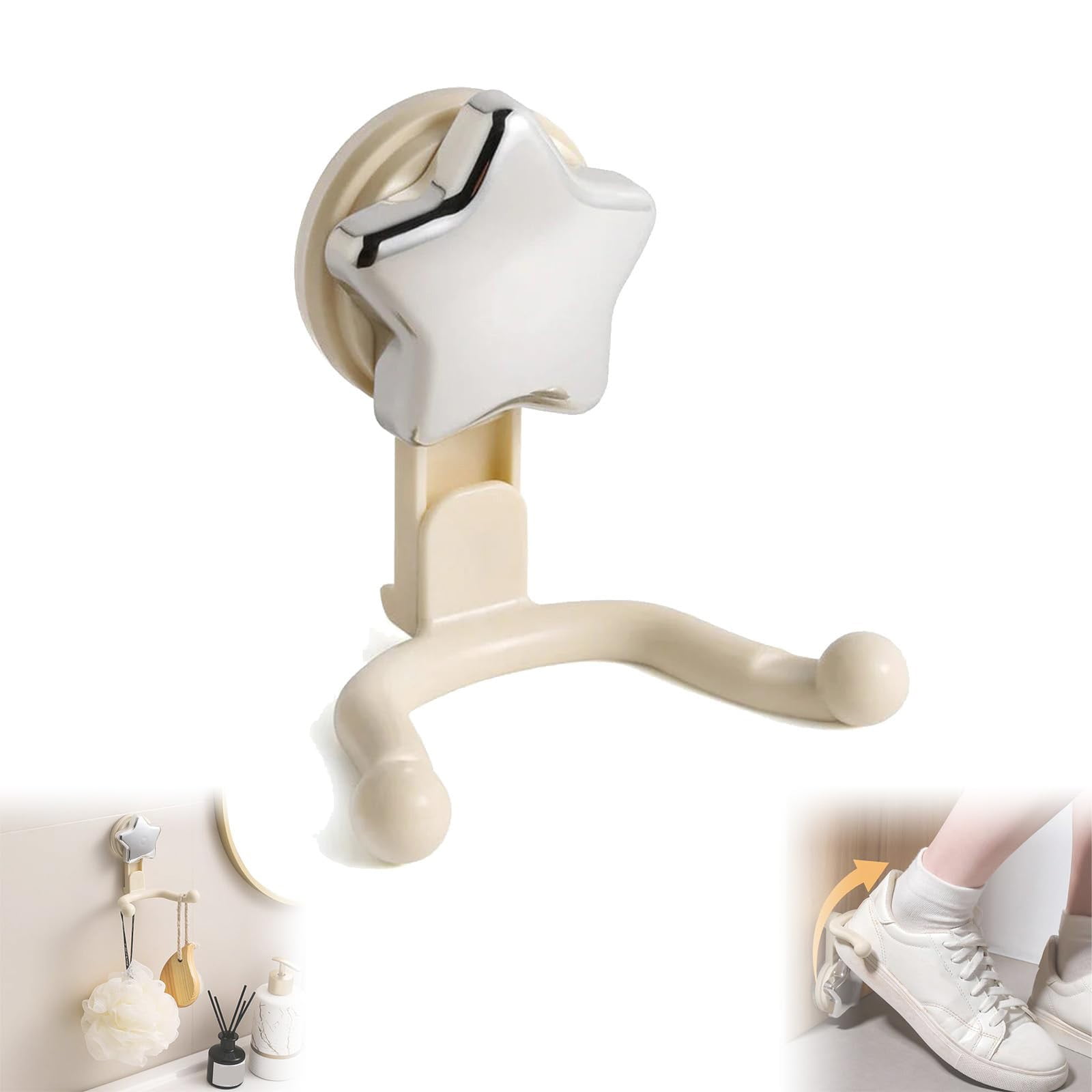 Shoe Removal Aid Hook with Suction Cup, Multifunctional No-Bend Foot ...