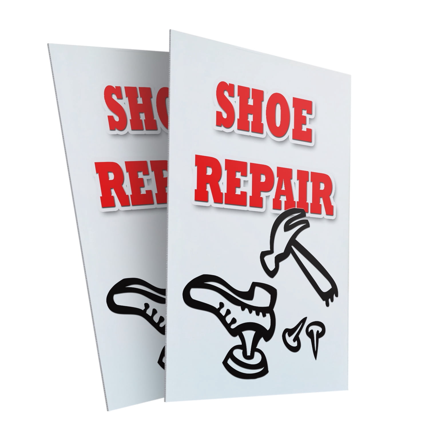 Shoe Repair (2-PACK) 24" x 36" Plastic Signs | Sign Insert 4mm ...