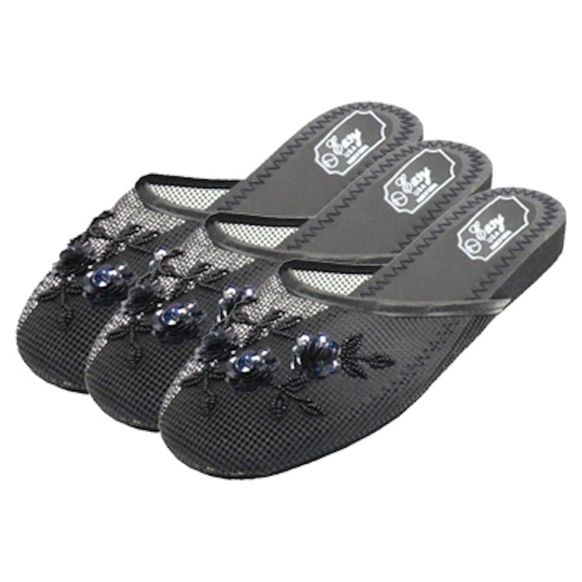 Women's Indoor Footwear - Black Chinese Mesh Slippers Sandals - Walmart.com