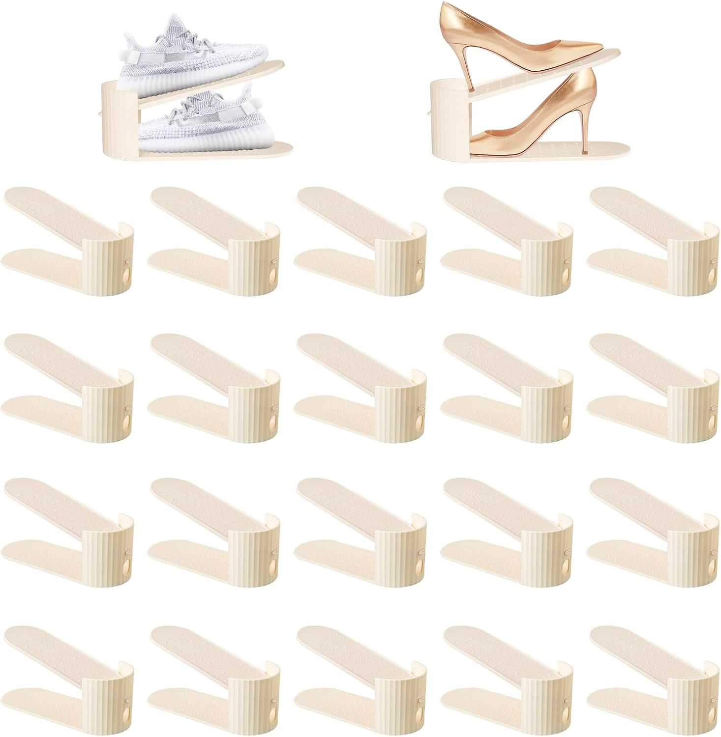 Shoe Slot Organizer 20 Pack-Shoe Stacker for a Pair of Shoes,Adjustable ...