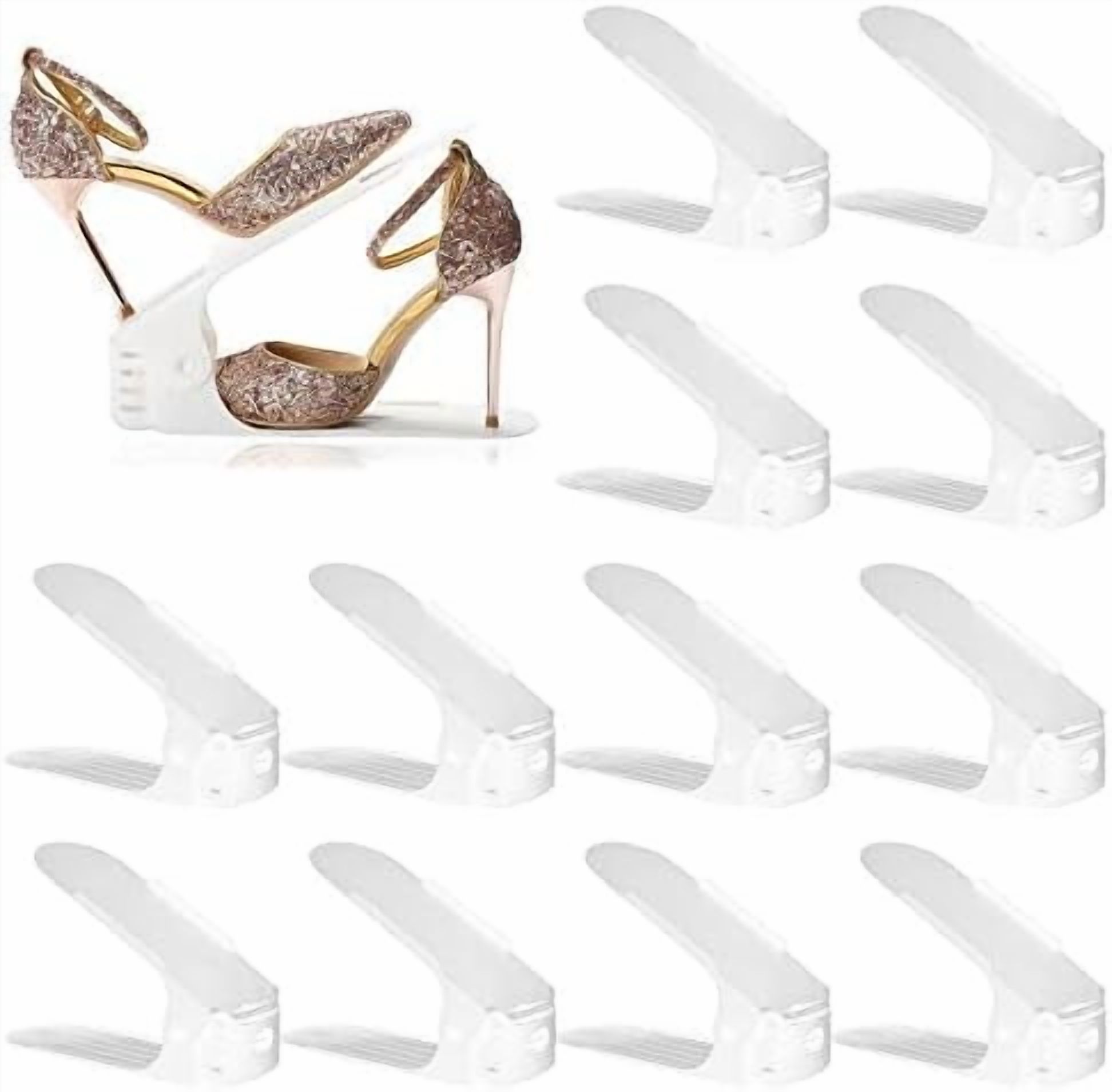 Shoe Slots Organizer 12 Pack,Adjustable Shoe Stacker Space Saver ...