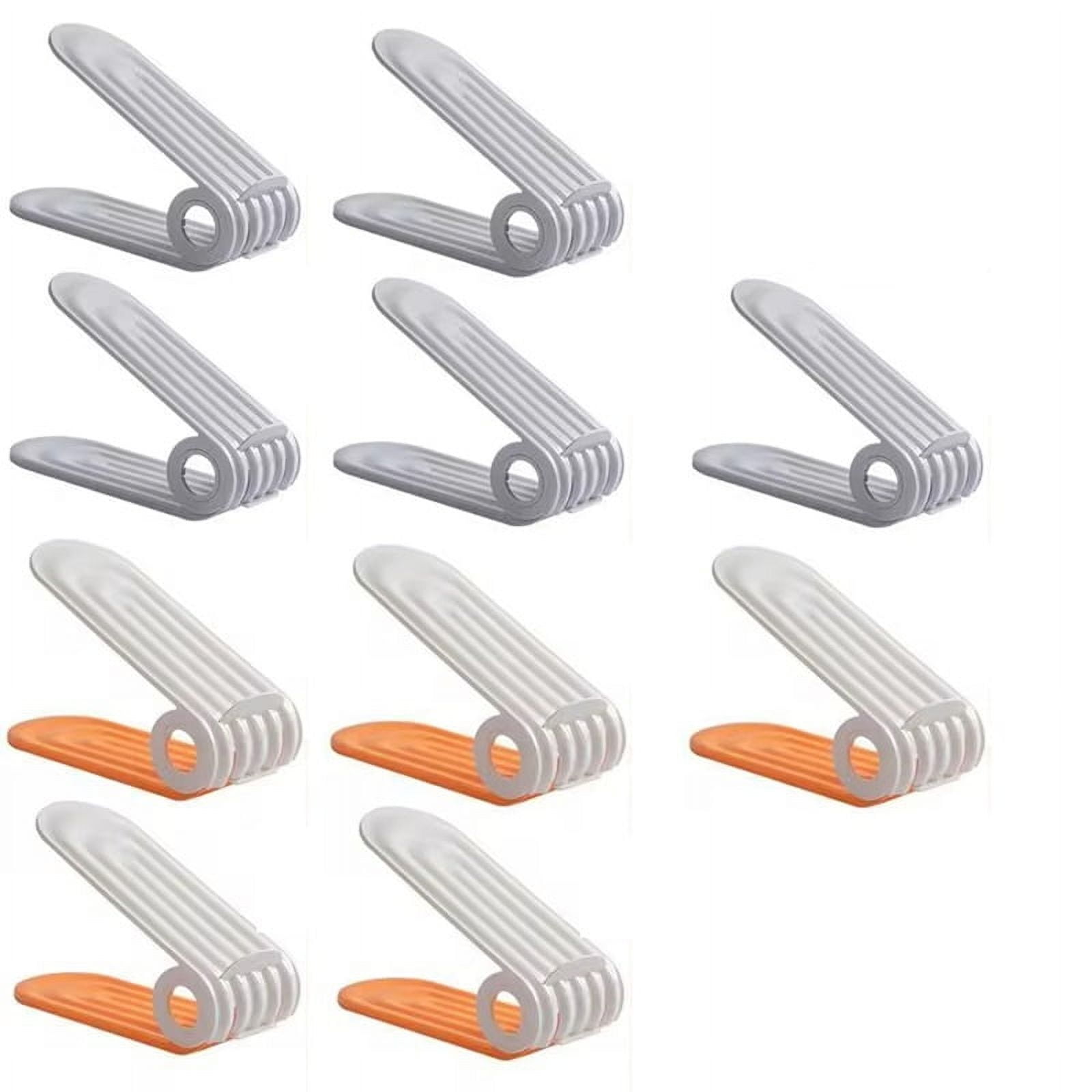 Shoe Slots Organizer 2 Levels Adjustable Space Savers 10 Shoe Holder ...