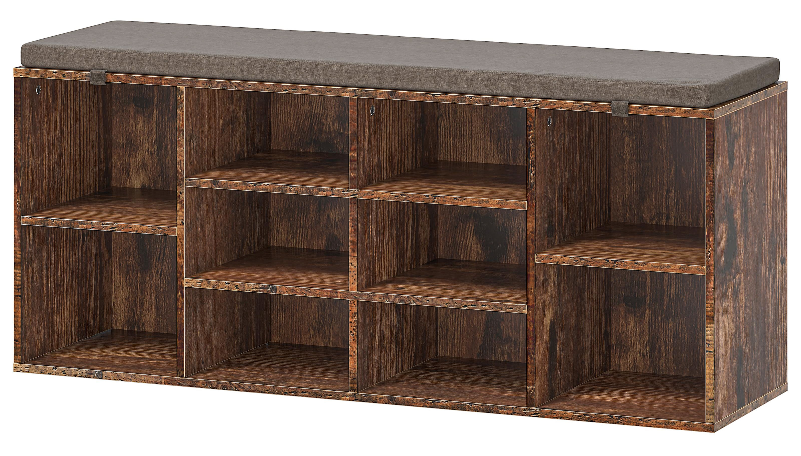 Shoe Storage Bench, 10 Cubbies Shoe Bench, Storage Entryway Bench with ...