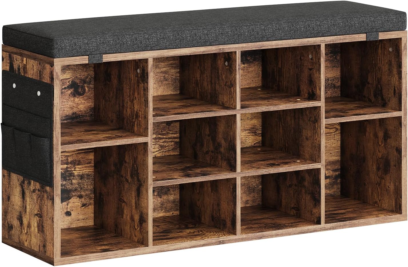 Shoe Storage Bench, 10 Storage Organizer with Cushion, Adjustable ...