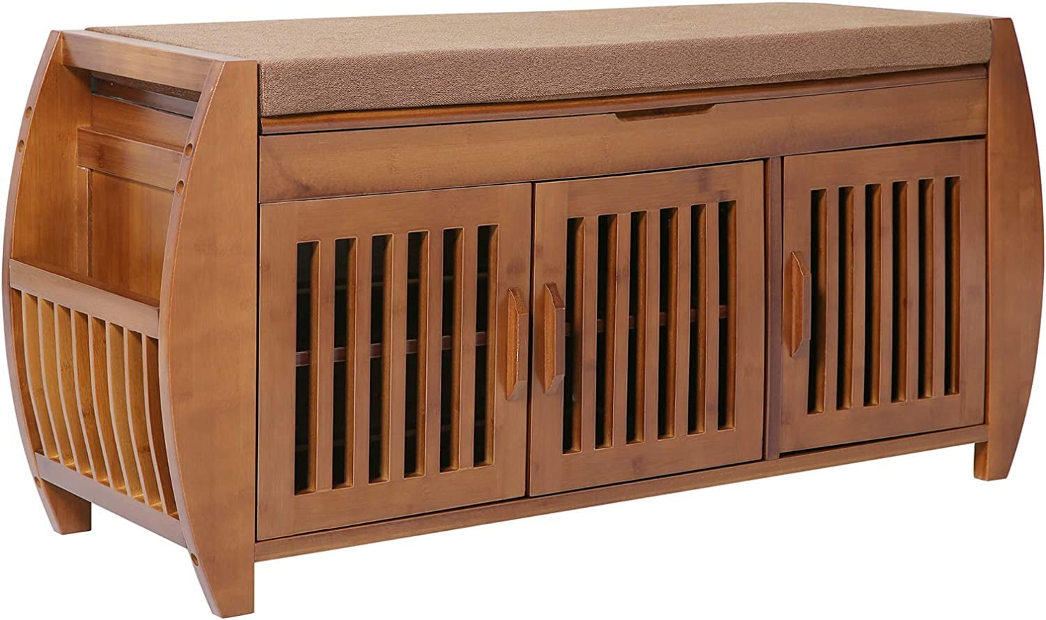 Shoe Storage Bench & Bamboo Shoe Bench & Shoe Rack Cabinet Storage ...