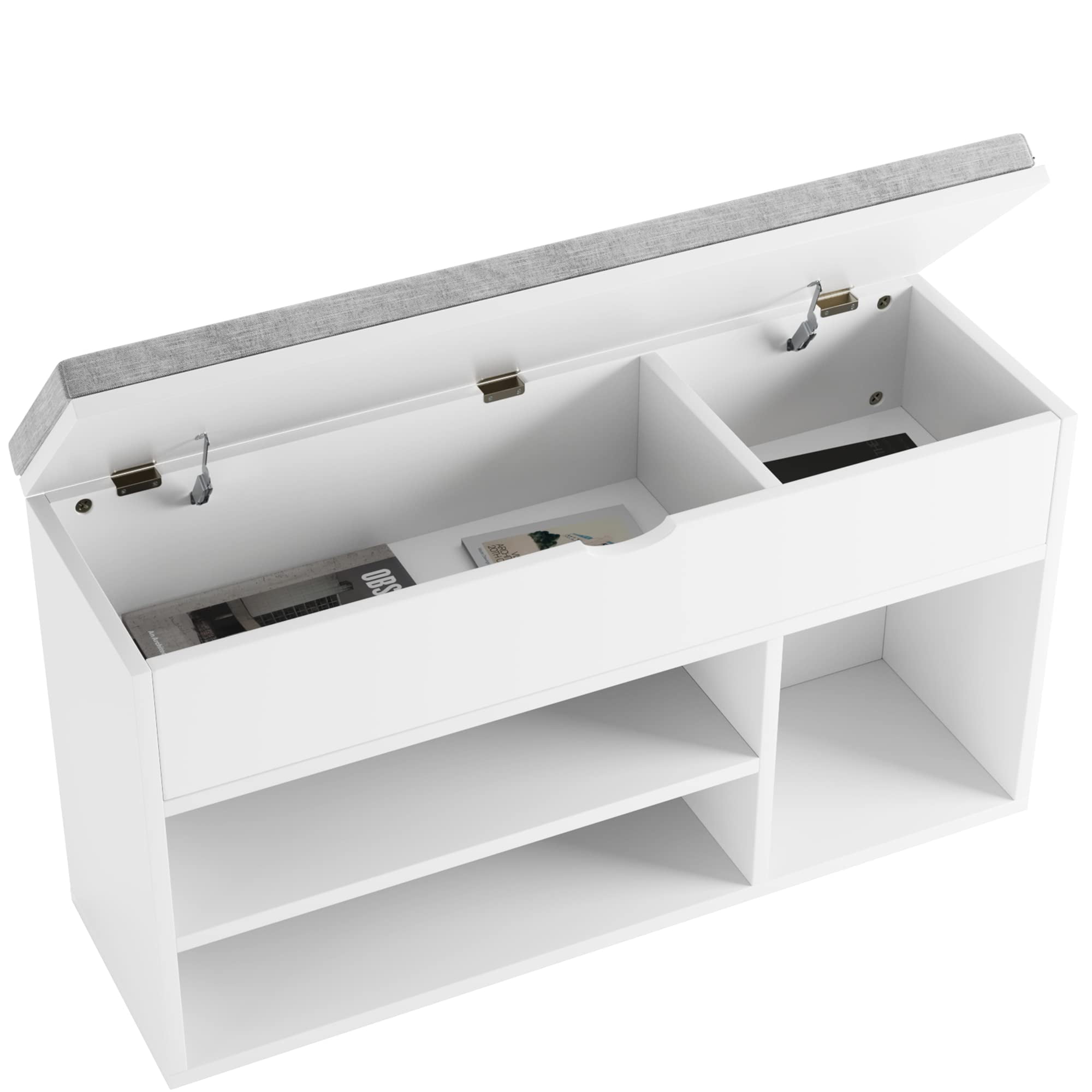 Shoe Storage Bench, Entryway Storage Bench with Comfortable Padded ...